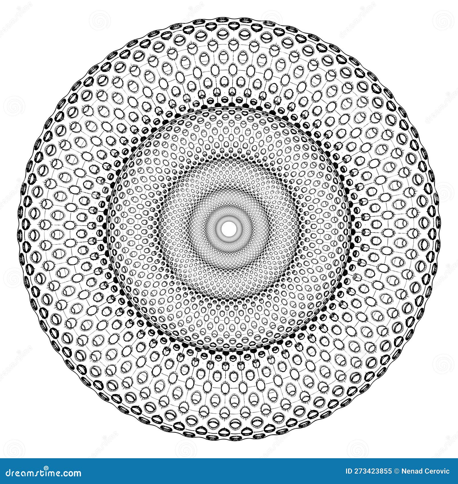 Concentric Perforated Torus Vector. Illustration Isolated on White ... Concentric Perforated Torus Vector. Illustration Isolated on White ...