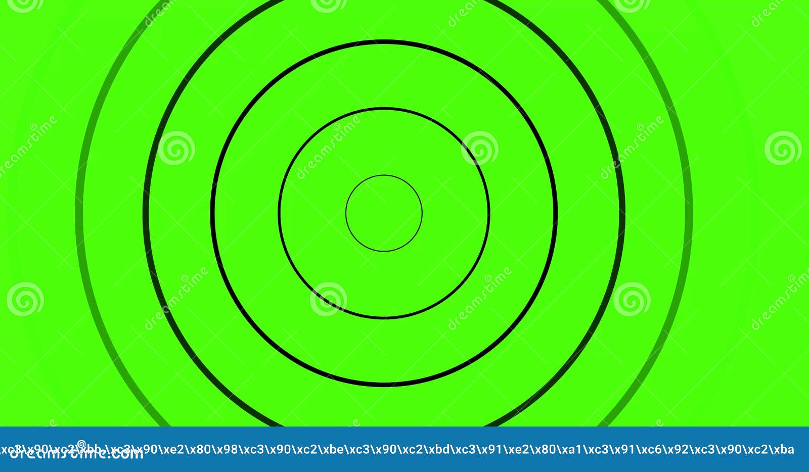 Concentric Radial Circles Emerging from the Center. 4K Animation. Green ...