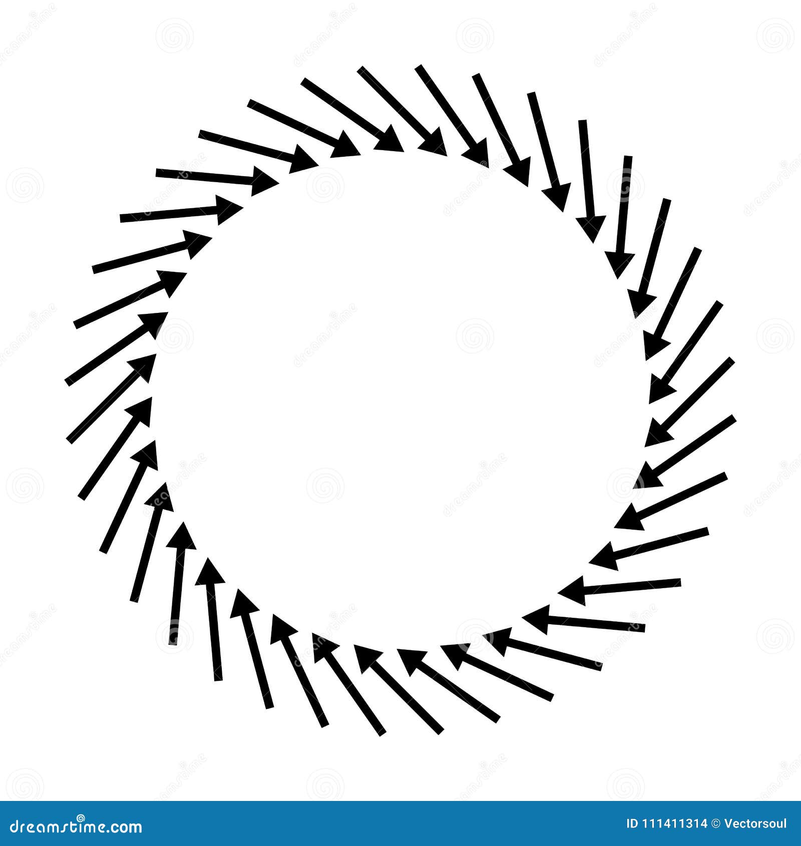 Concentric Radial Radiating Arrows Circular Arrow Element Stock