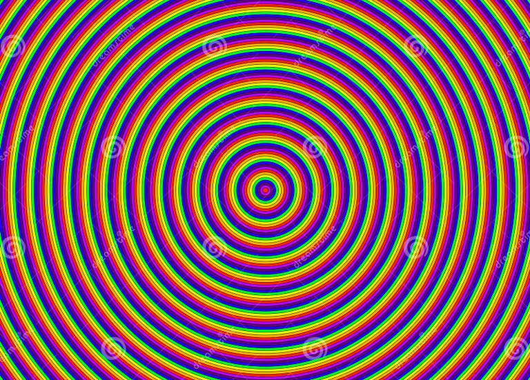 Concentric Rainbow-colored Circles Create a Mesmerizing and Hypnotic ...
