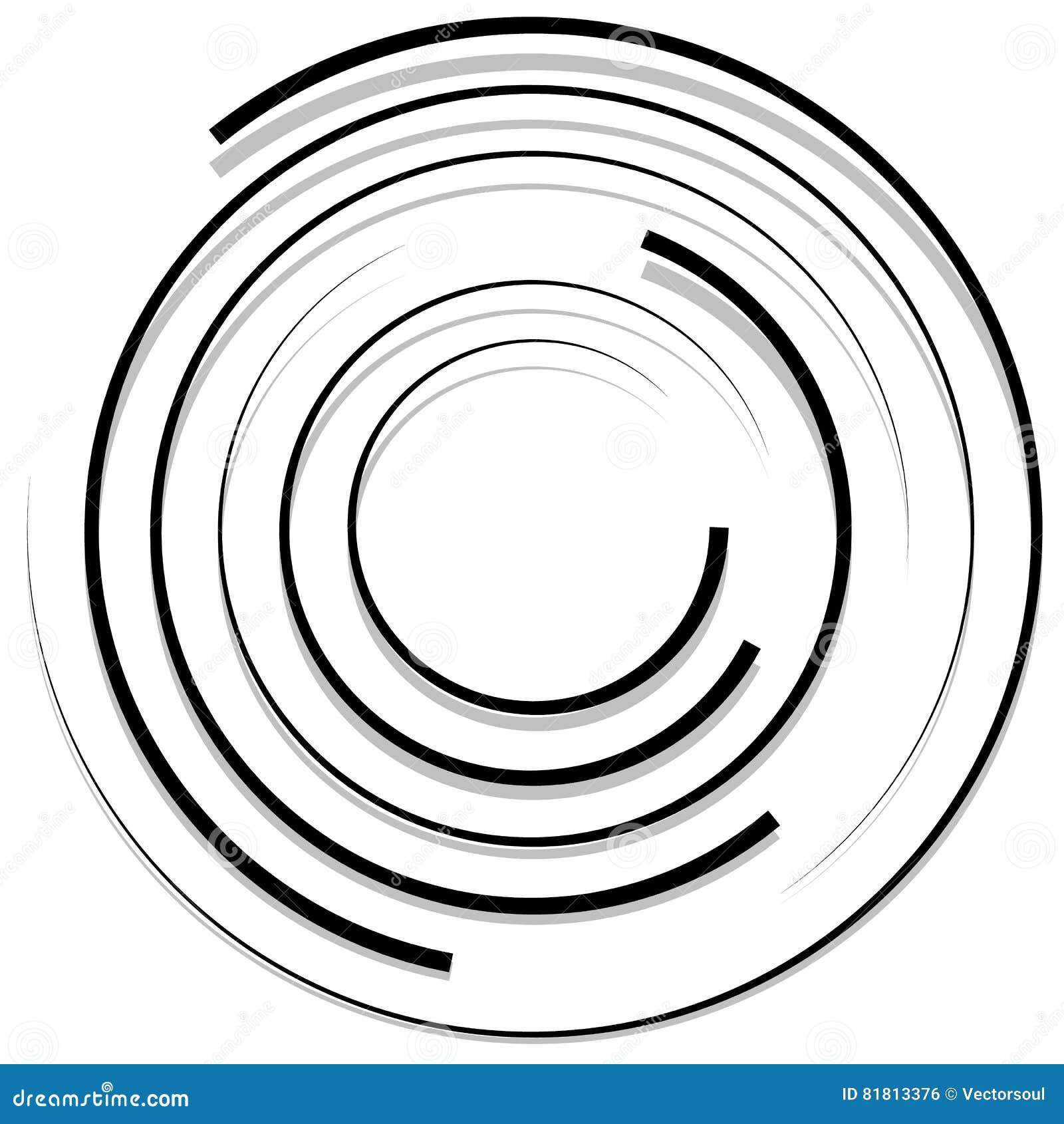 Concentric Random Circles with Dynamic Lines. Circular Spiral, S Stock ...