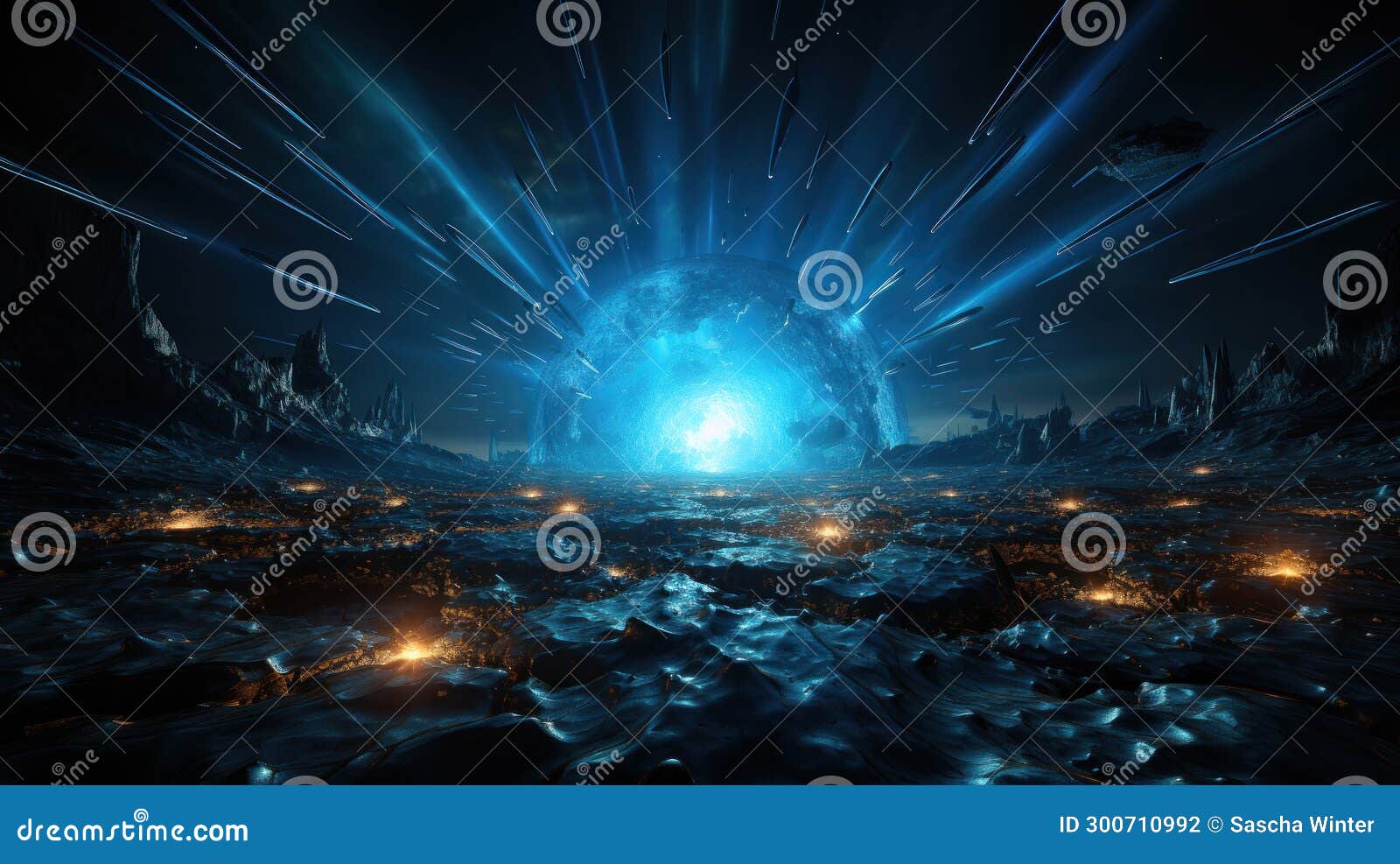 Concentric ray explosion stock photo. Image of luminosity - 300710992