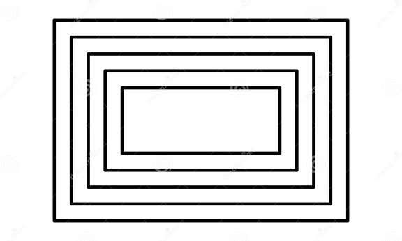Concentric Rectangle Shapes. Repeating Rectangular Forms Isolated on ...