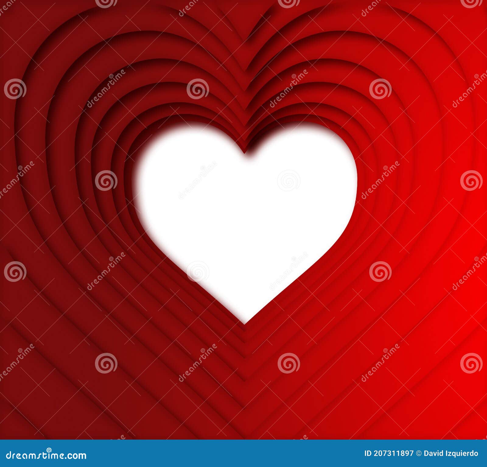 Concentric Red Heart Cutouts With Hwith White Background Royalty-Free ...
