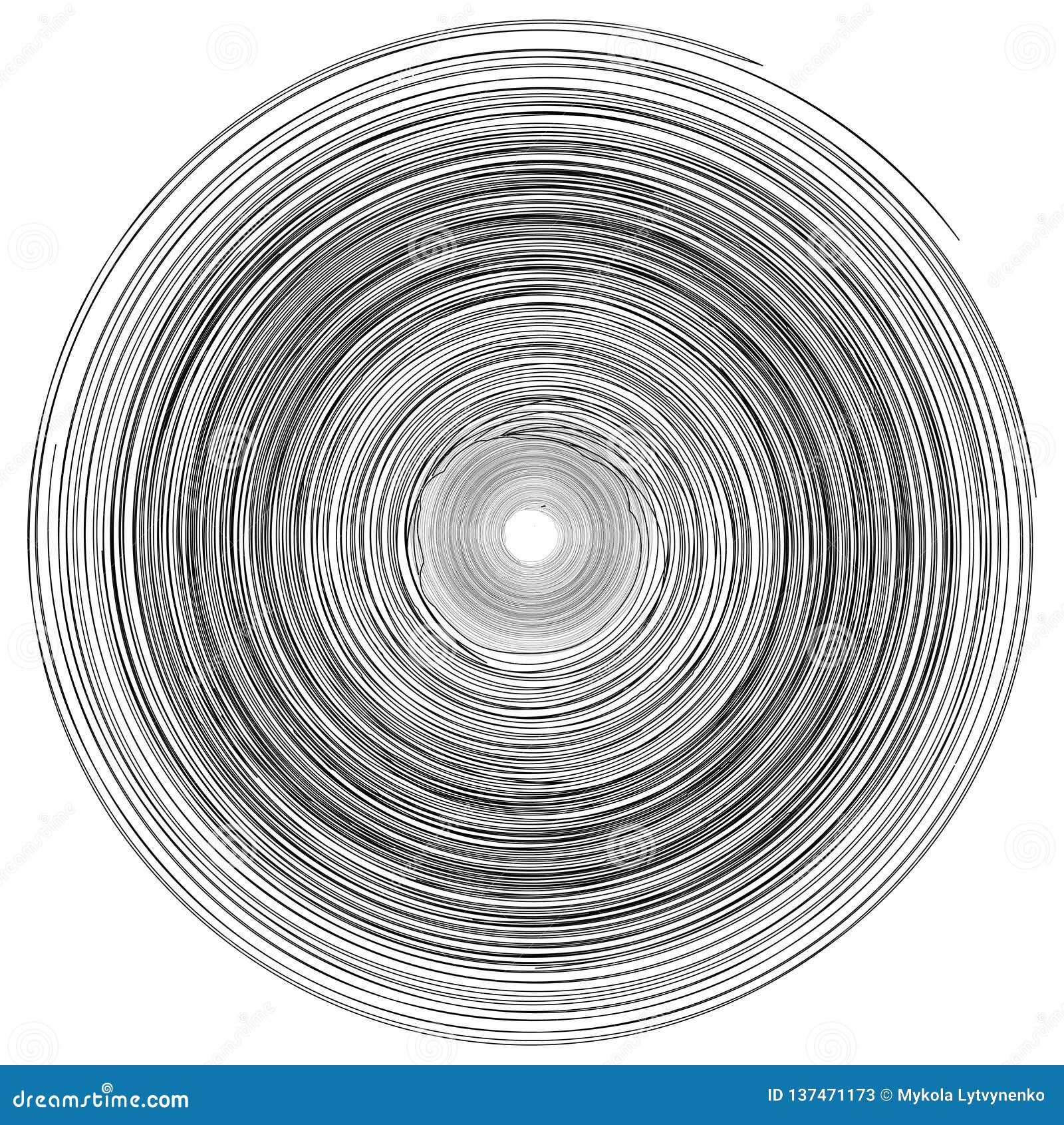 Concentric Rings Circles Pattern Abstract Monochrome Element, Vortex ...