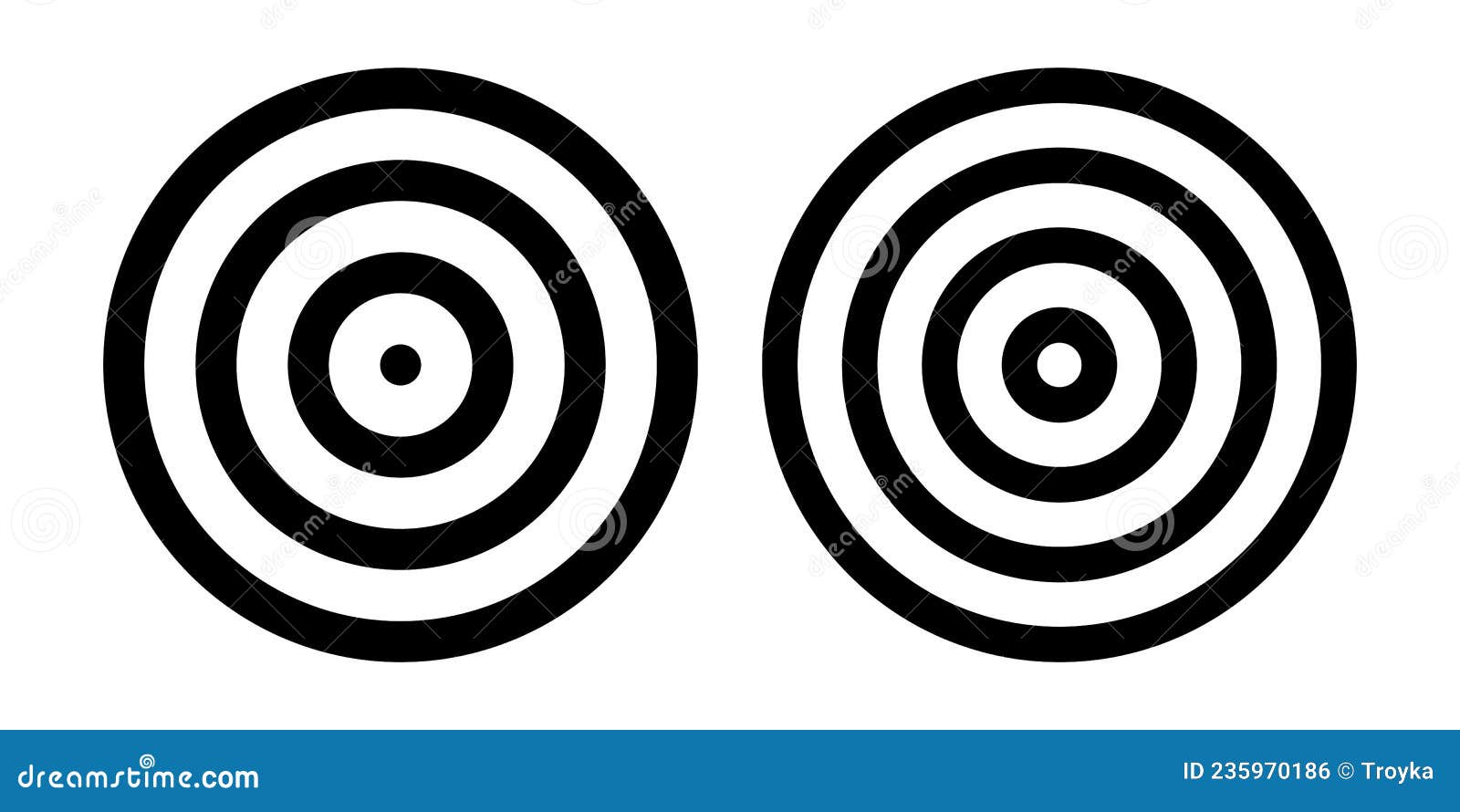 Concentric Rings in Target Icons. Design Elements Set Stock Vector ...