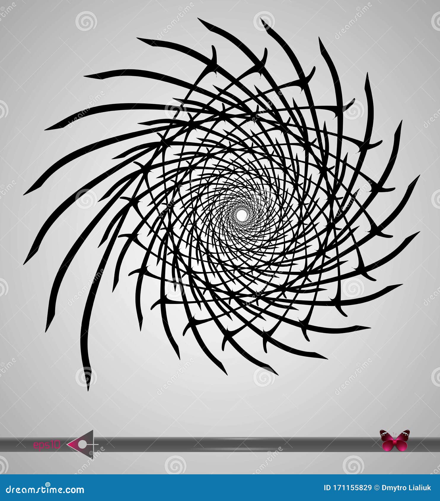 Concentric Rotating Circular Geometric Figure of a Tornado or Vortex ...