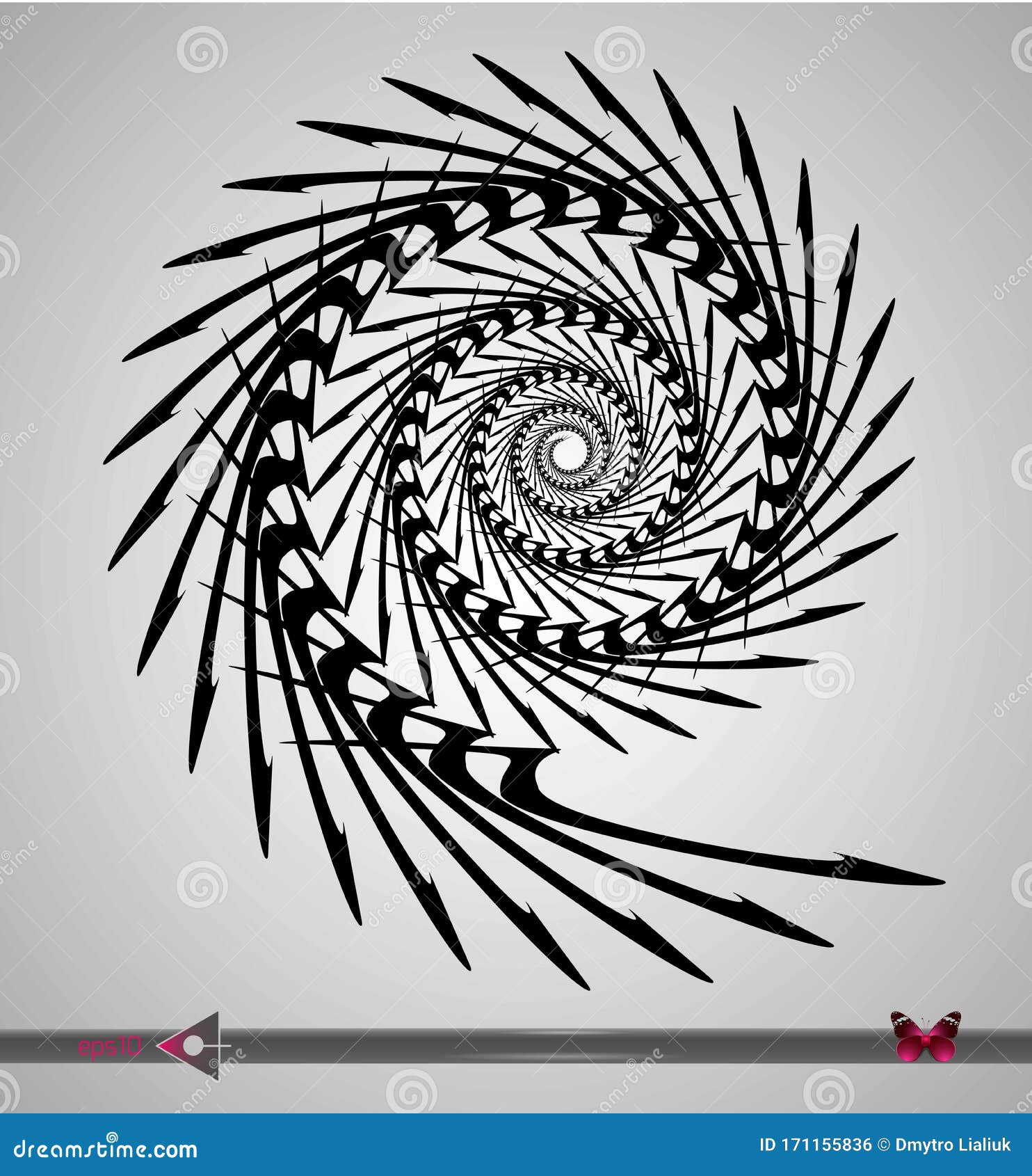 Concentric Rotating Circular Geometric Figure of a Tornado or Vortex ...