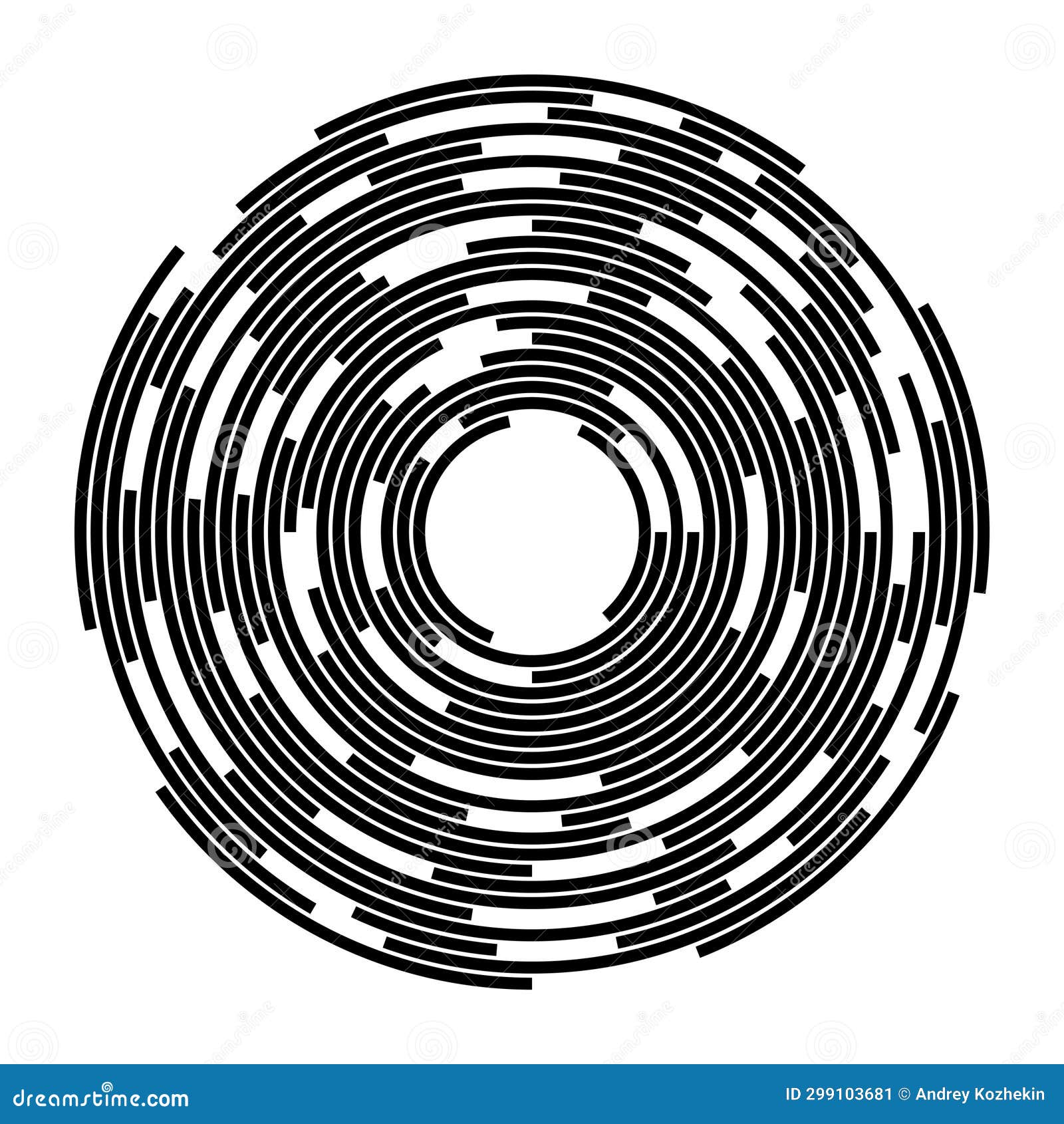 Concentric Segments of Circles. Lines Following a Circle Path Stock ...