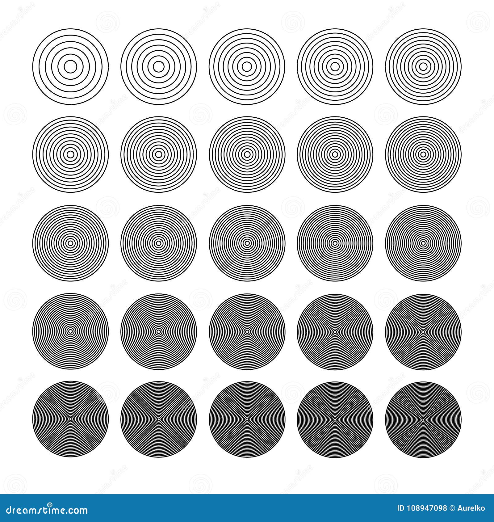 Concentric stock vector. Illustration of colorless, radial - 108947098