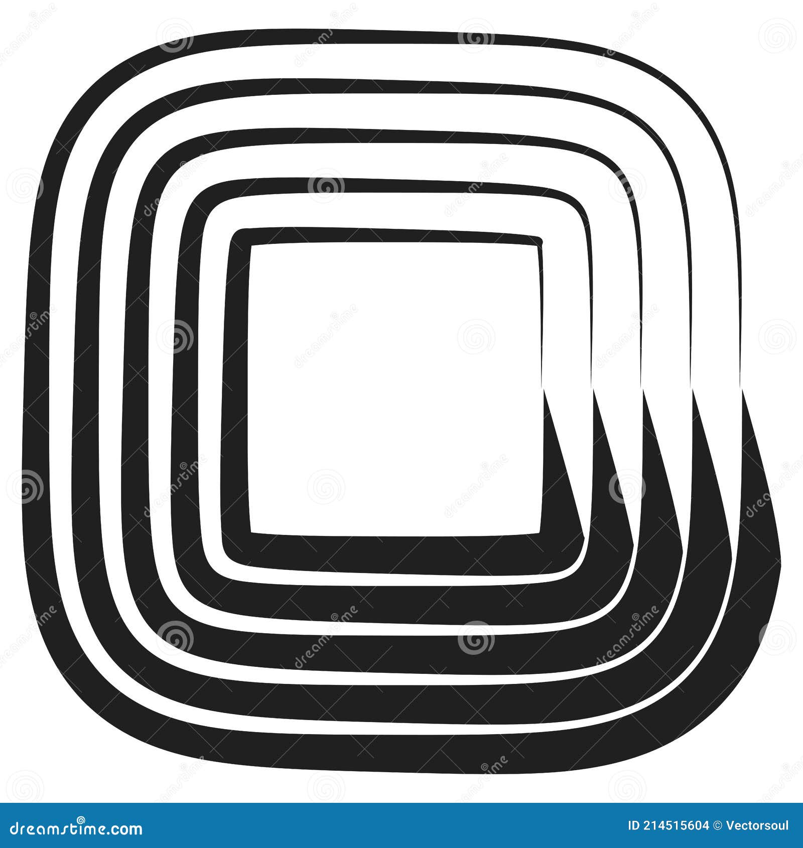 Concentric Square Element. Square with Drawn Lines Vector Illustration ...