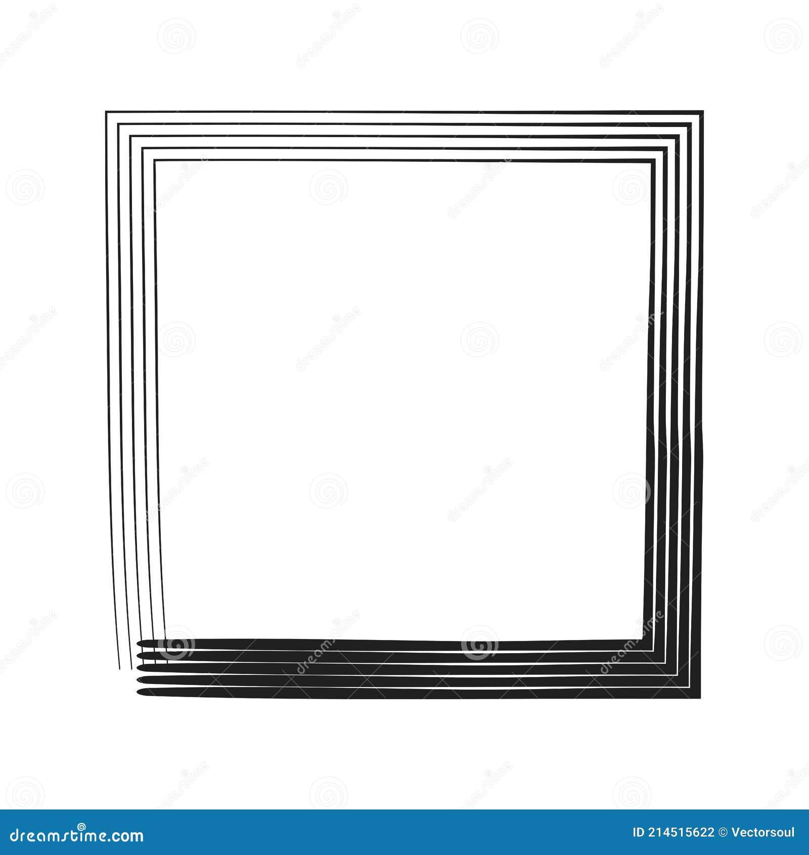 Concentric Square Element. Square with Drawn Lines Vector Illustration ...