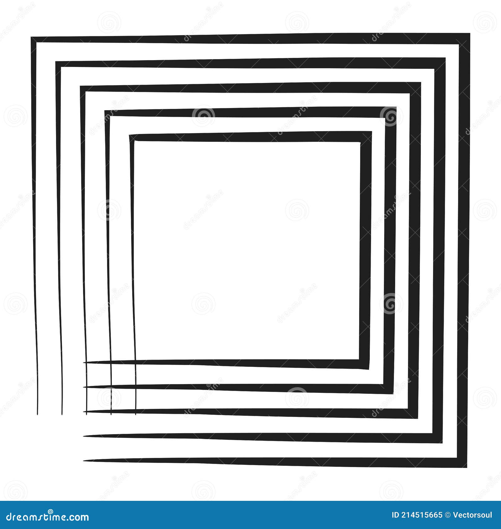 Concentric Square Element. Square with Drawn Lines Vector Illustration ...