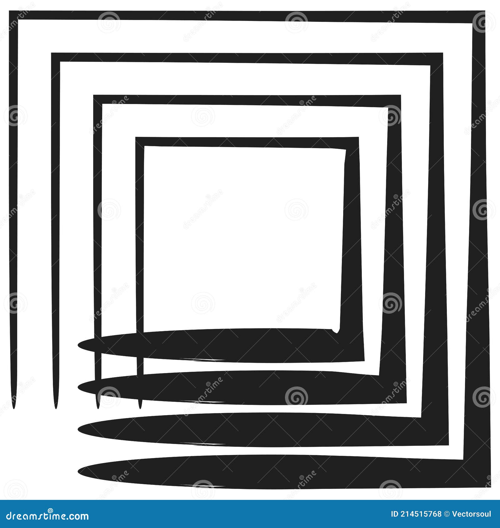 Concentric Square Element. Square with Drawn Lines Vector Illustration ...