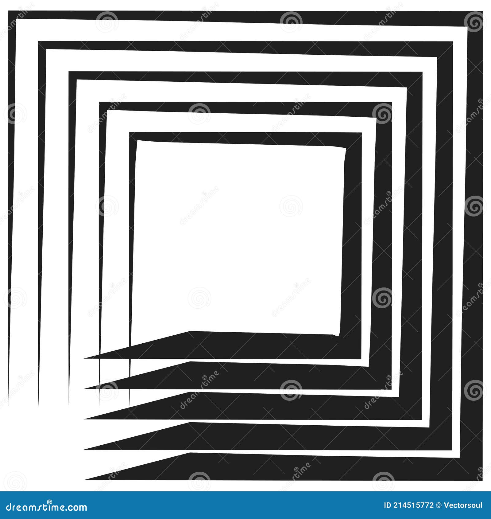 Concentric Square Element. Square with Drawn Lines Vector Illustration ...