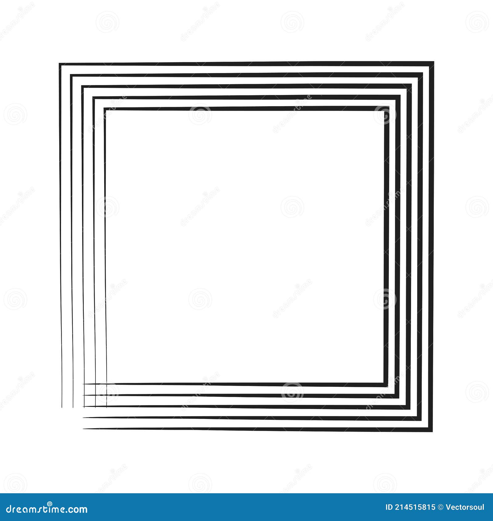Concentric Square Element. Square with Drawn Lines Vector Illustration ...