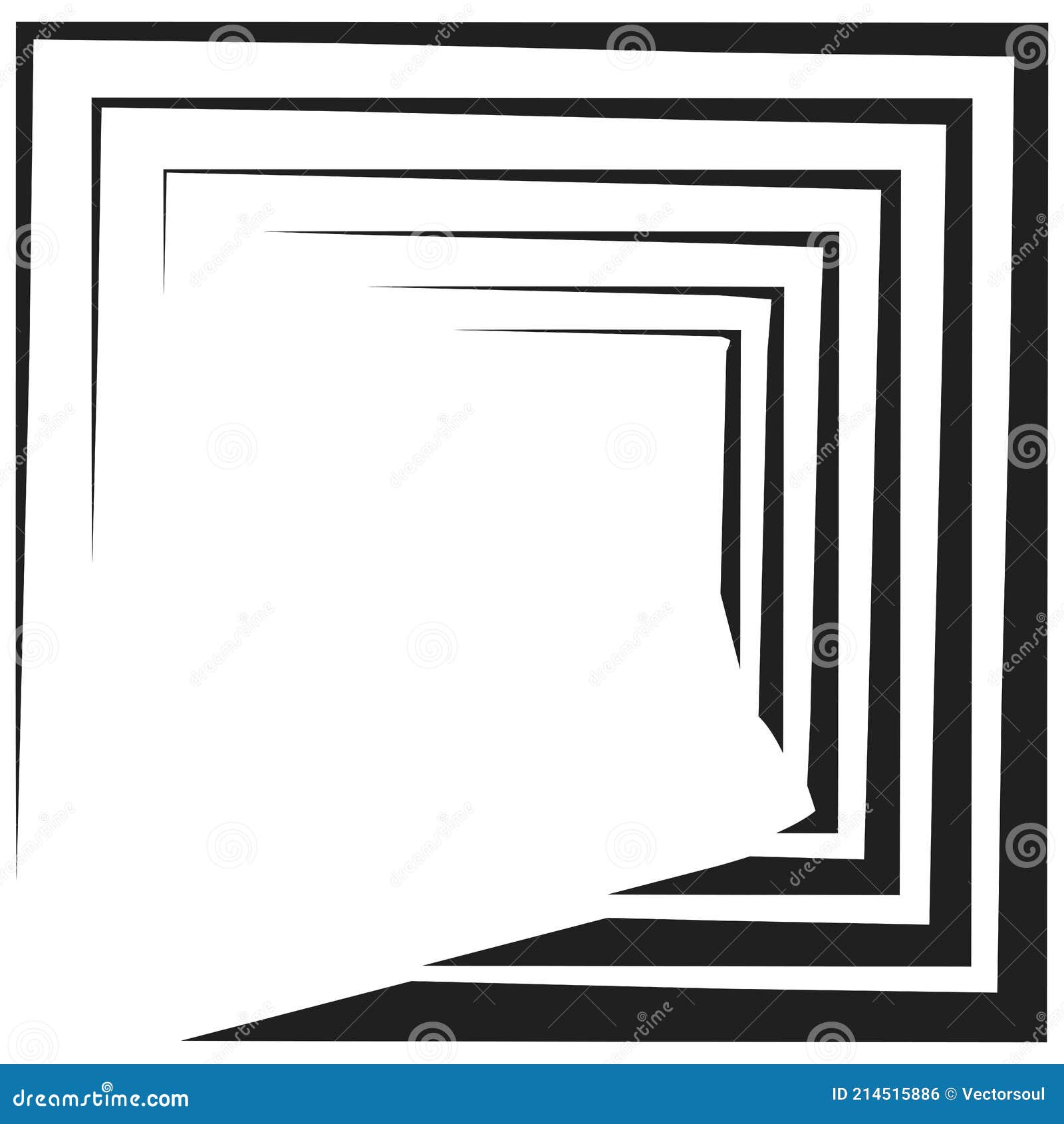 Concentric Square Element Square With Drawn Lines Vector Illustration Element Stock Vector
