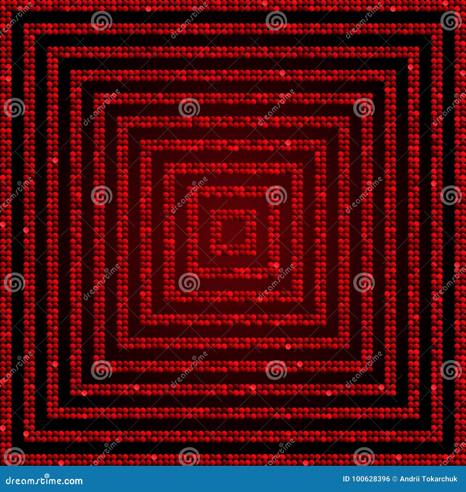 Concentric Square Red Mosaic, Sequin, Glitter, Stock Vector ...