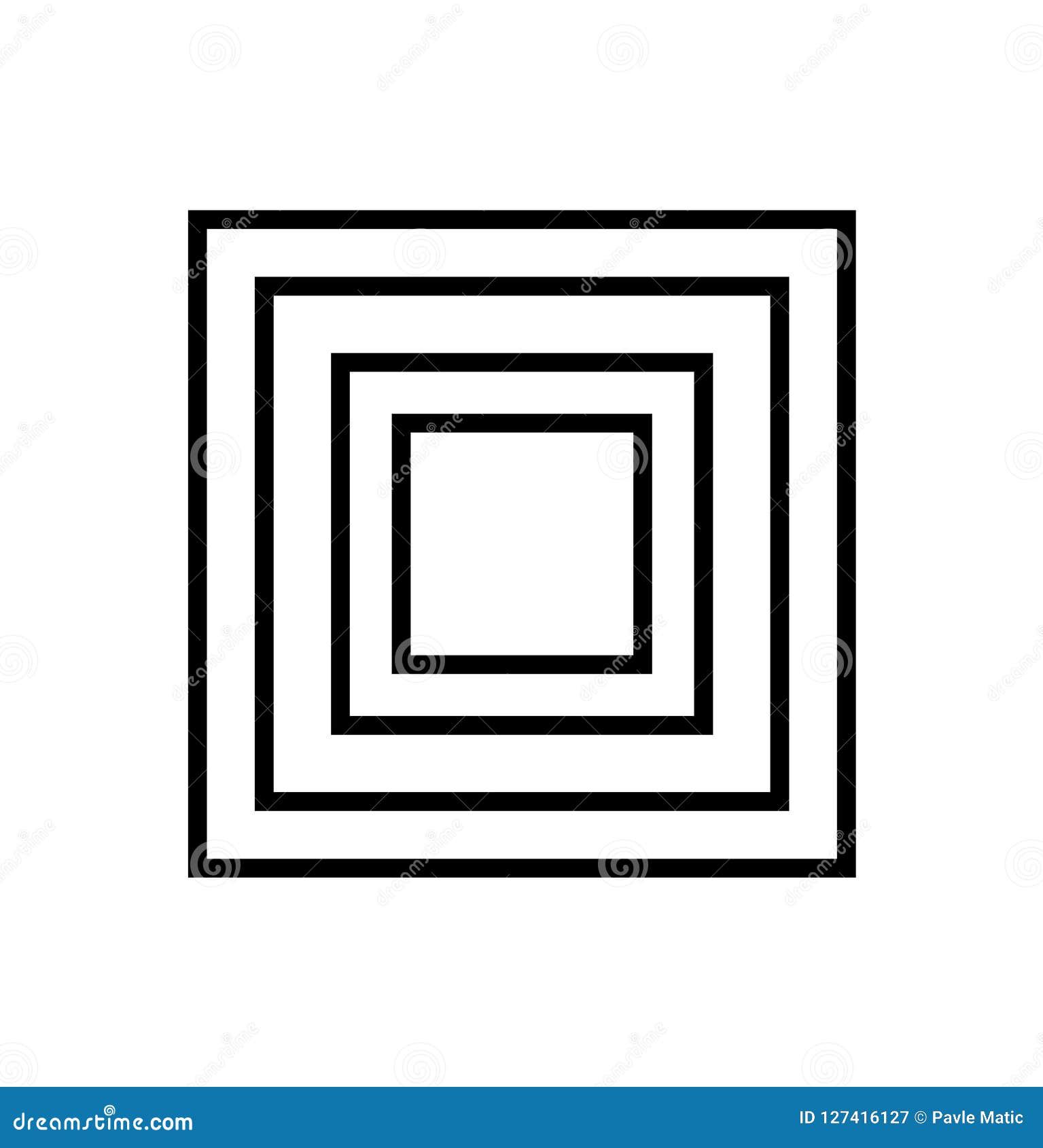 Concentric Squares Symbol, Isolated on White Background Stock Vector ...