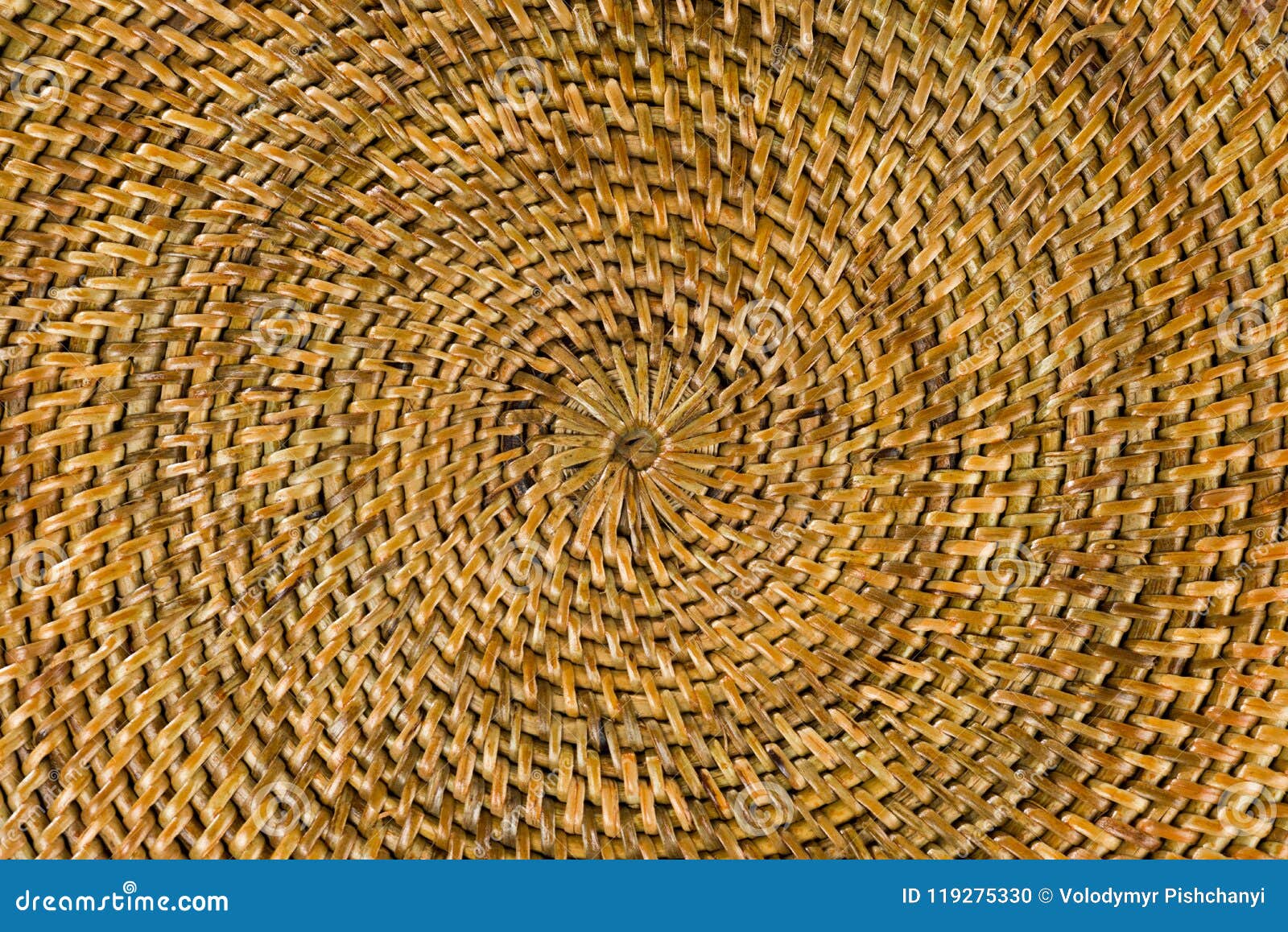 Concentric Texture of a Natural Woven Surface of Brown Color Stock ...