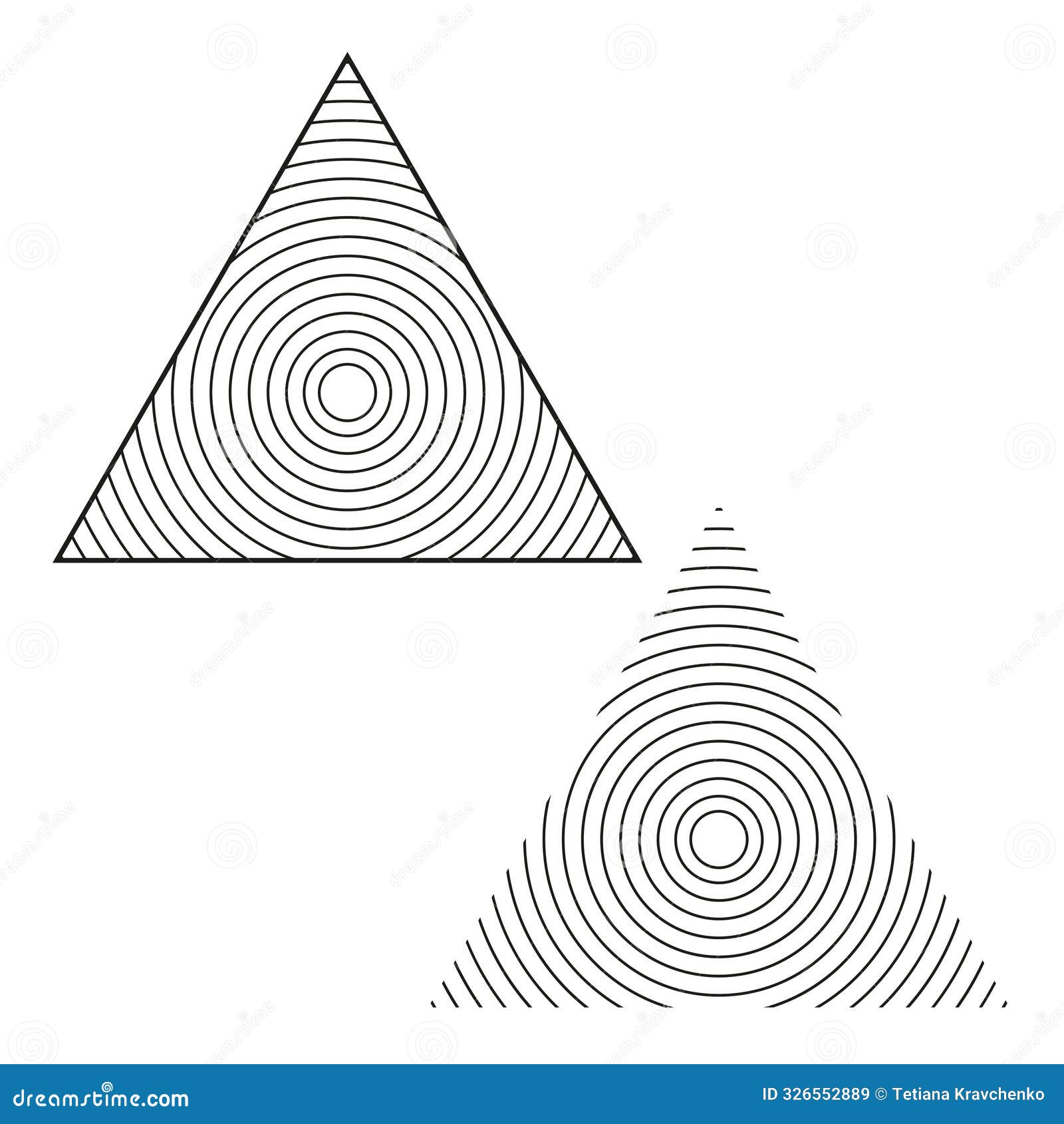 Concentric Triangle Patterns. Abstract Line Art. Geometric Vector ...