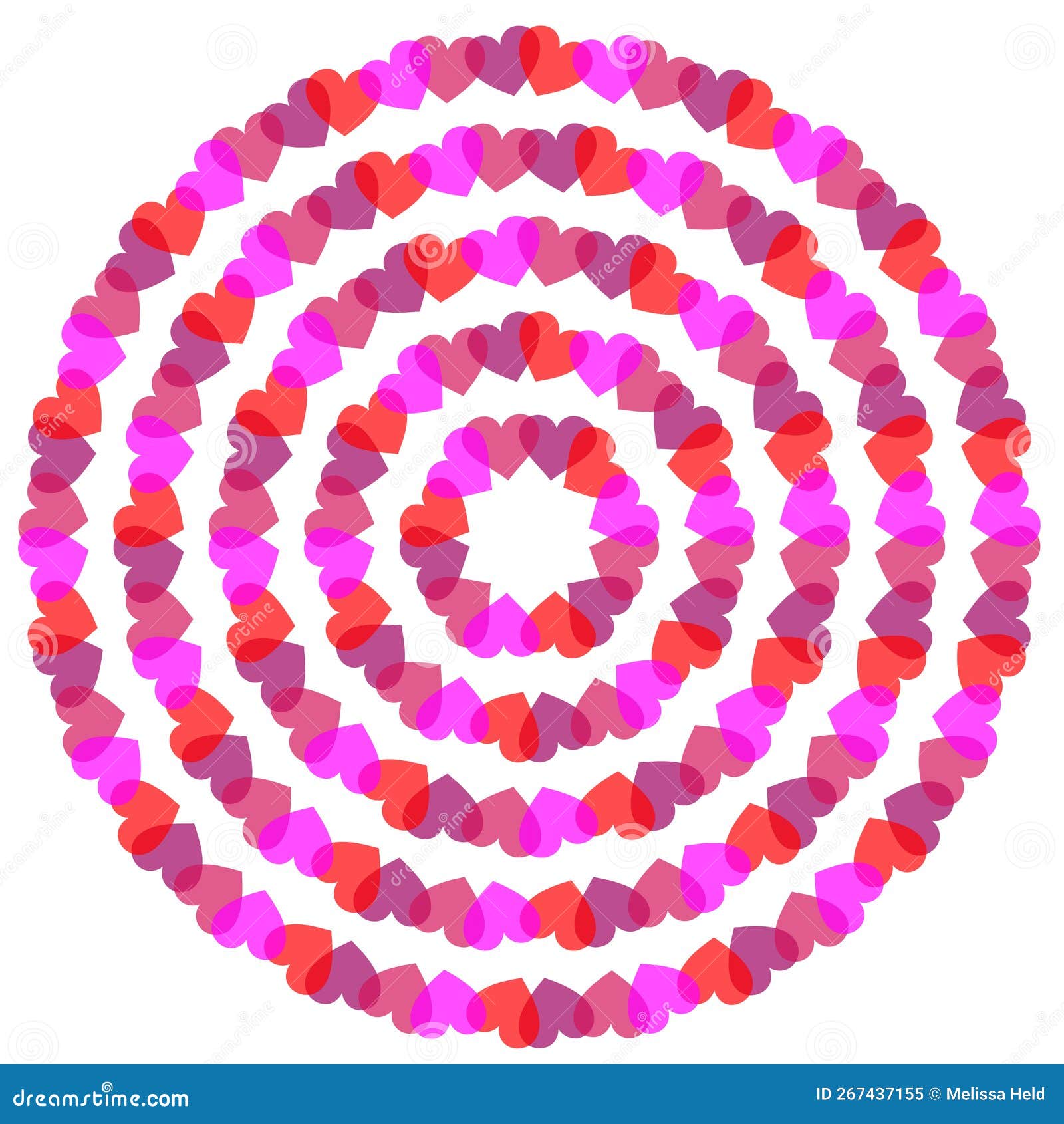 Concentric Valentine Heart Circle Frames Stock Illustration ...