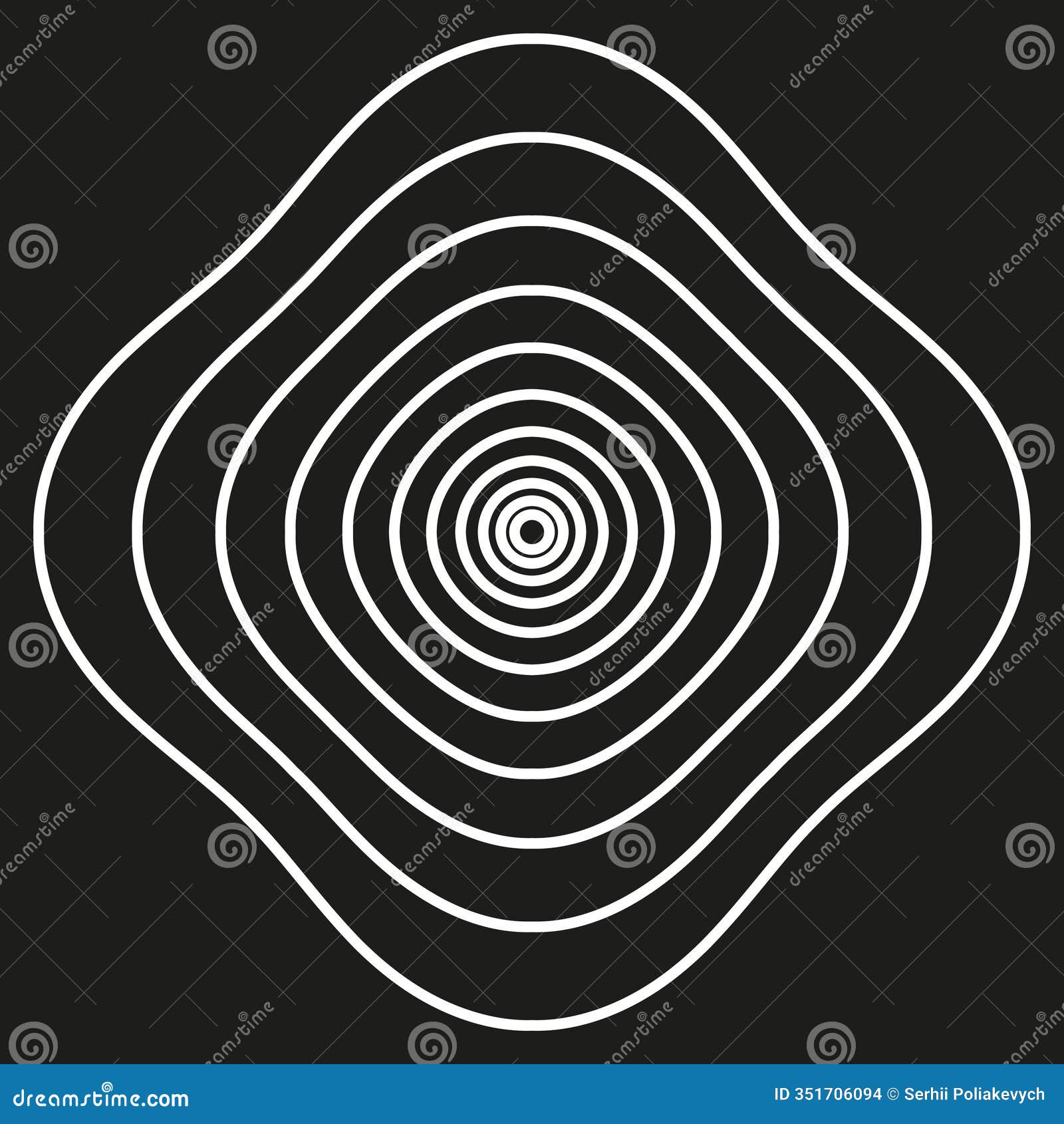 Concentric Wave Illustration. Rippled Optical Pattern. Dynamic Round ...
