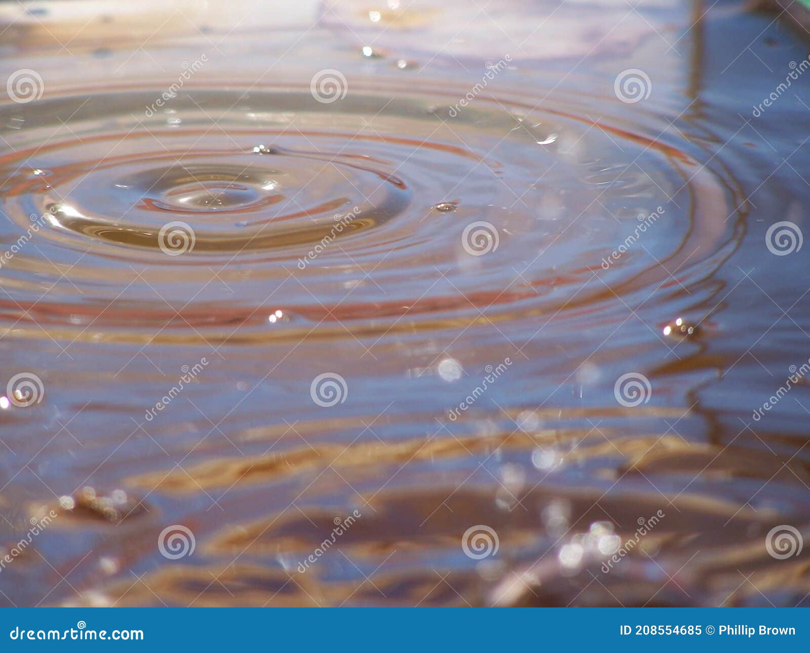 Concentric Waves Spread Out Creating Multihued Reflections after a Drop ...
