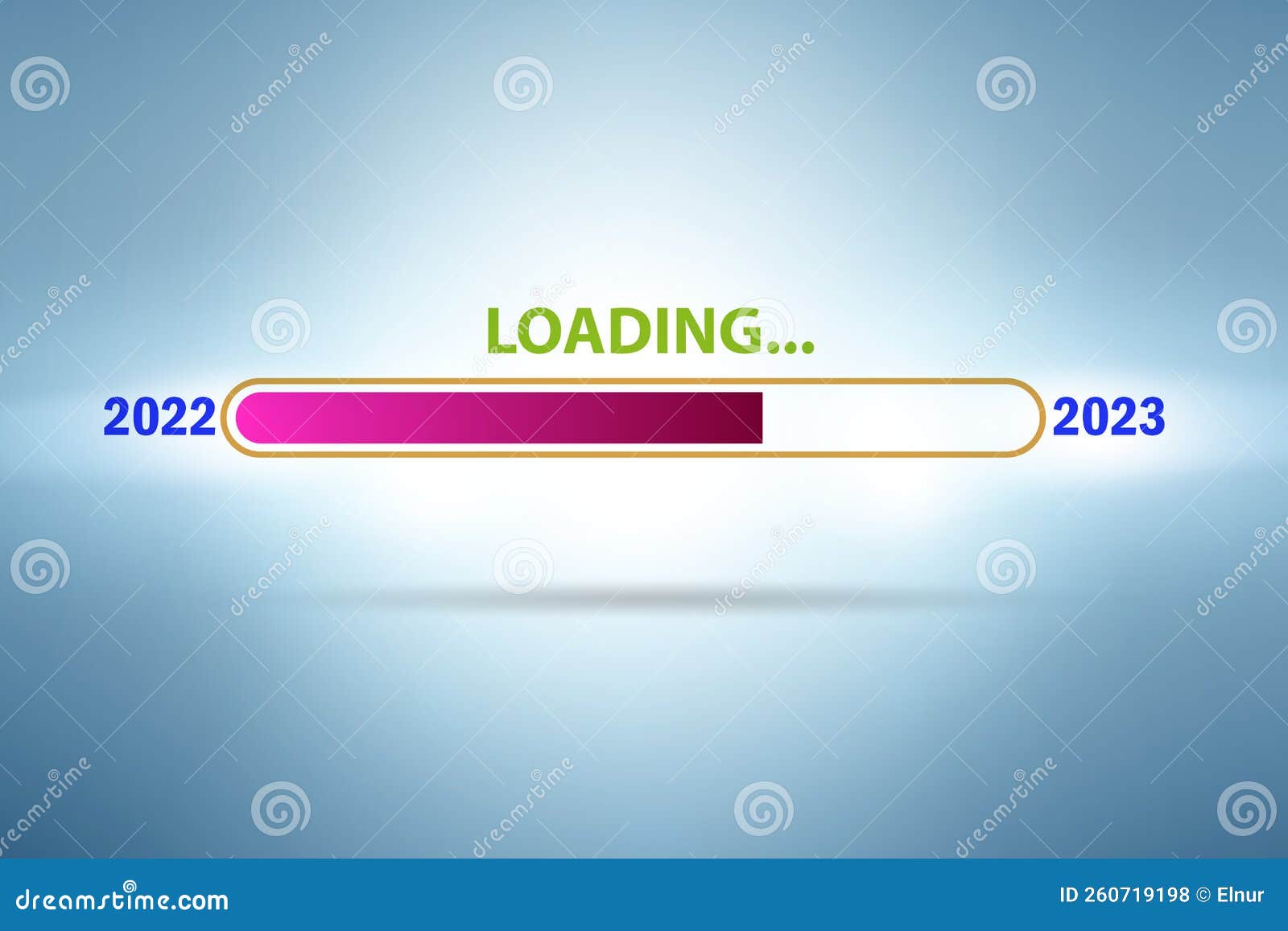 Concepf of the Year 2023 Loading with Progress Bar Stock Illustration ...
