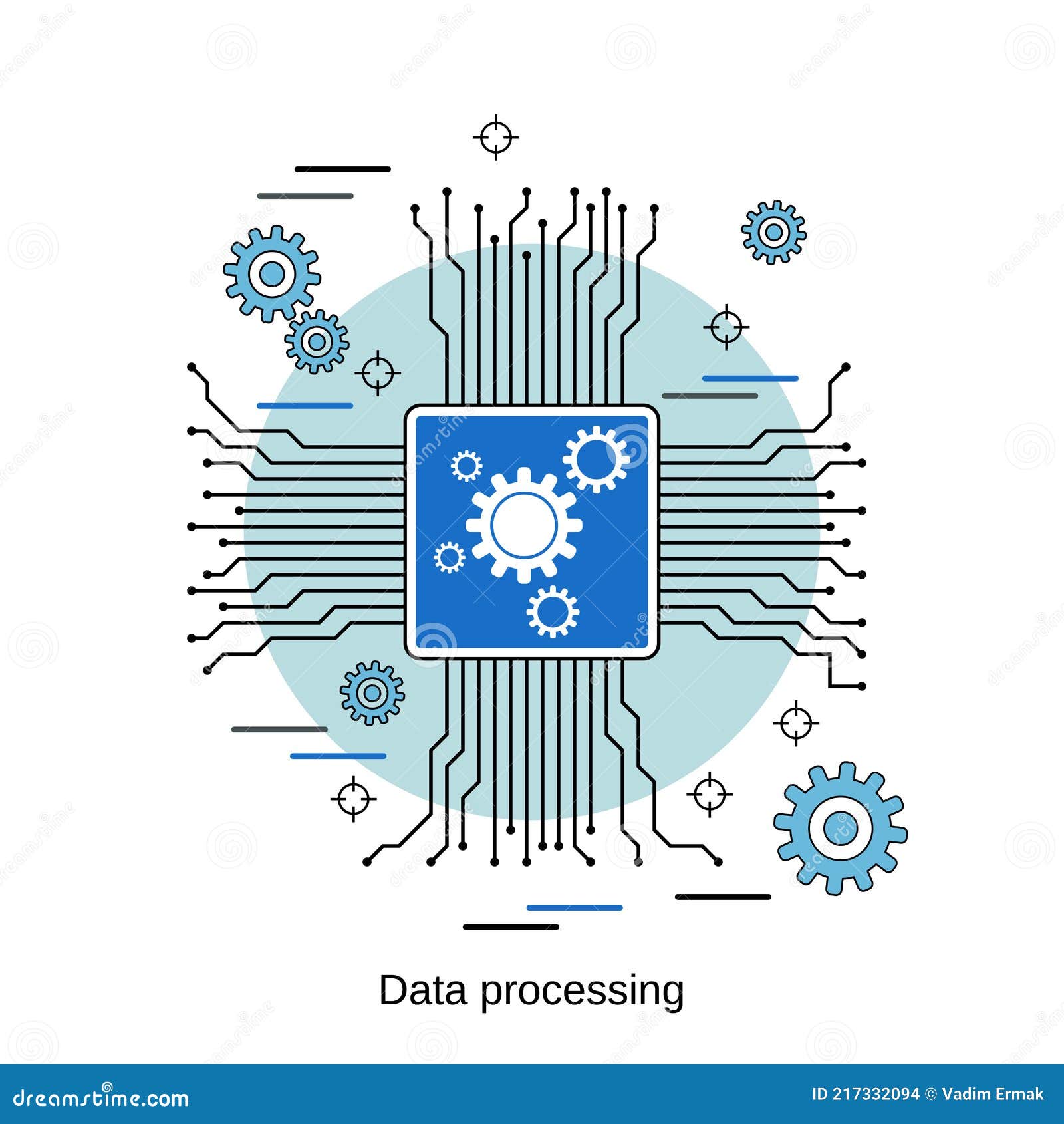 Data Processing, Information Computing Vector Concept Stock Vector ...