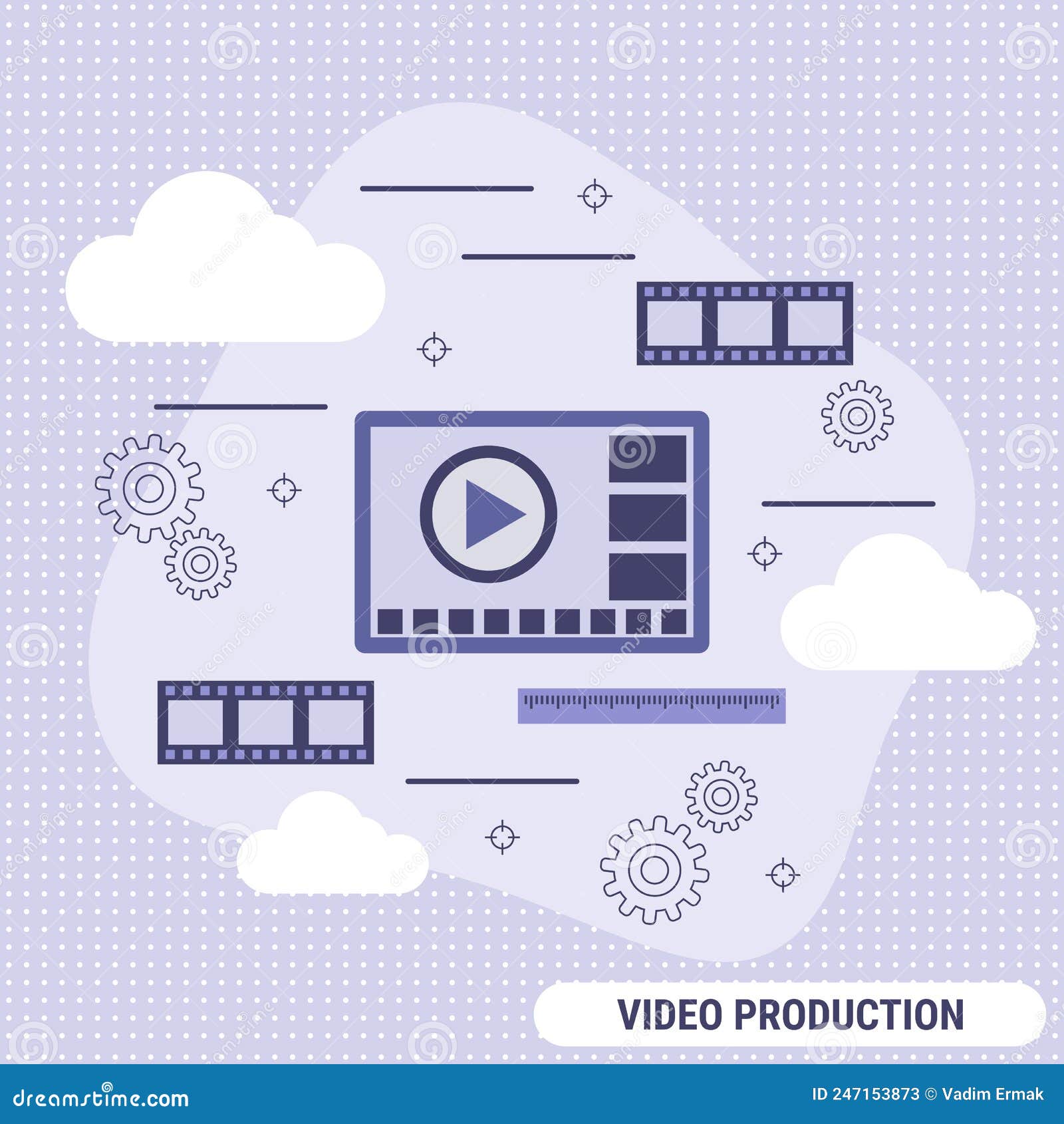 Video Production Flat Style Vector Concept Stock Vector - Illustration ...