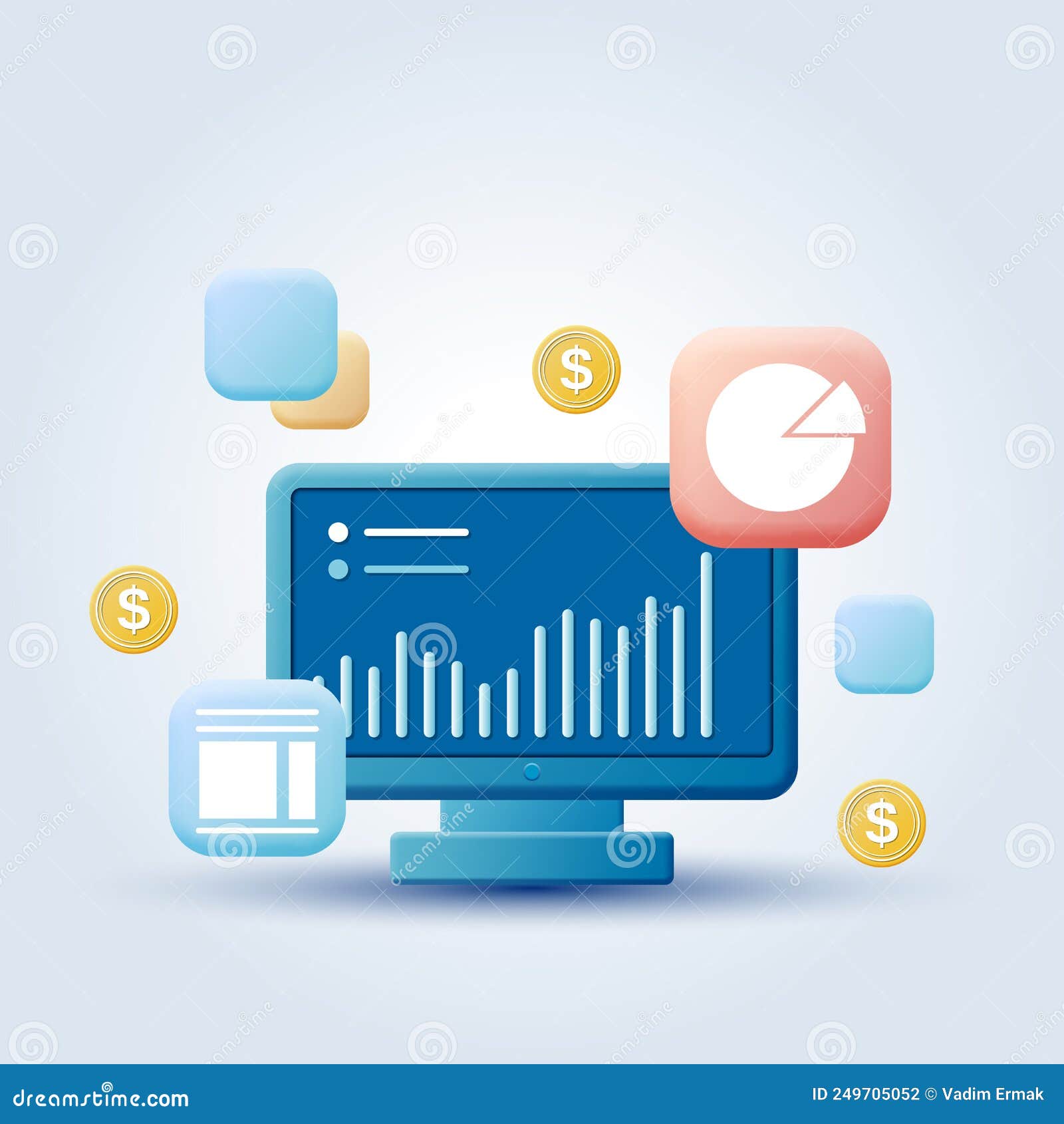 Business Statistics, Financial Analytics Cartoon Vector Concept Stock ...