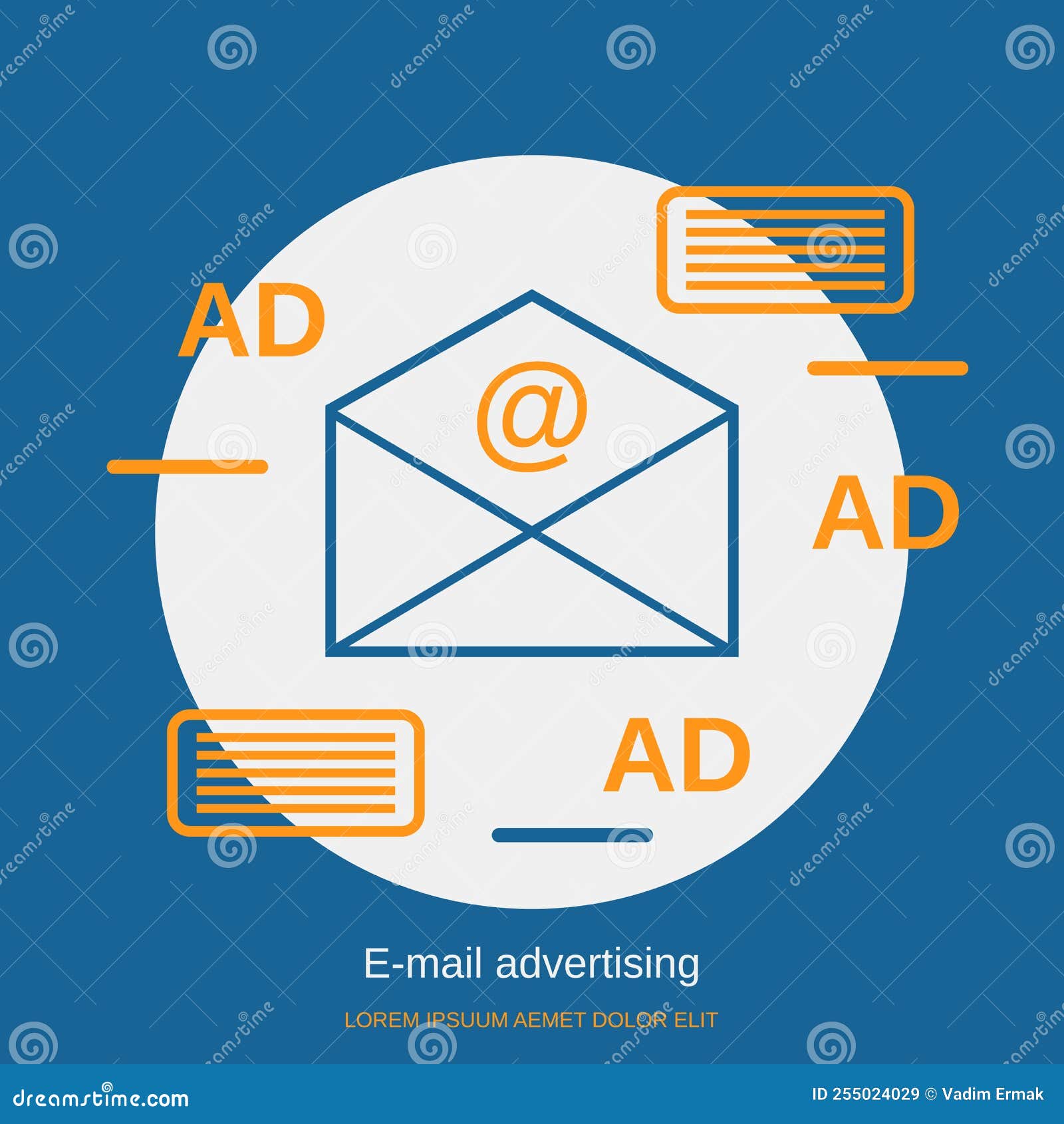 E-mail Advertising Flat Design Style Vector Concept Stock Vector ...
