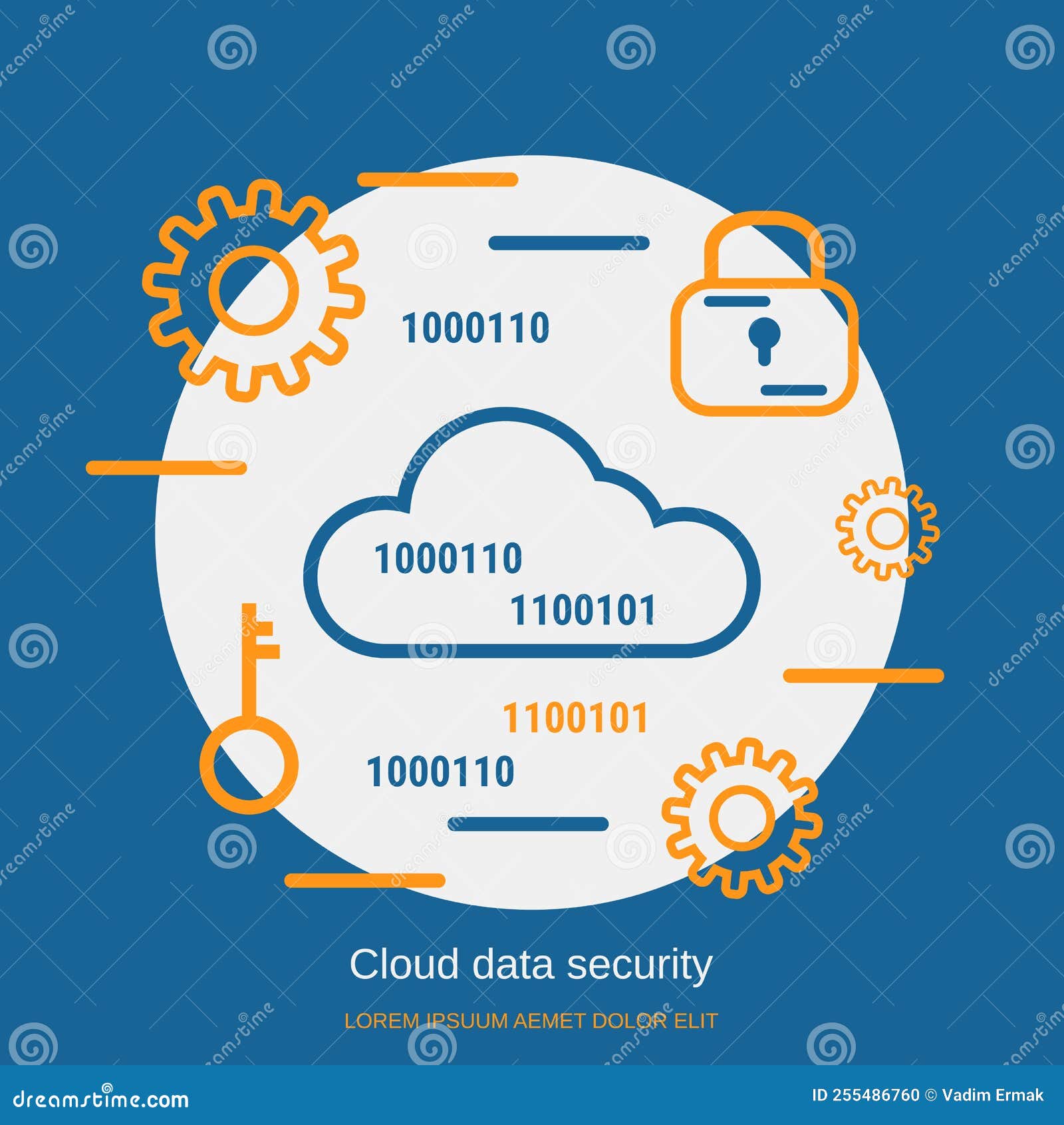 Cloud Data Security Flat Style Vector Concept Stock Vector ...