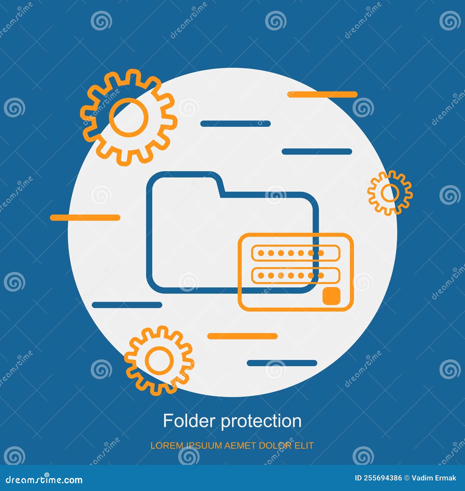 Folder Protection, Information Security Flat Style Vector Concept Stock ...