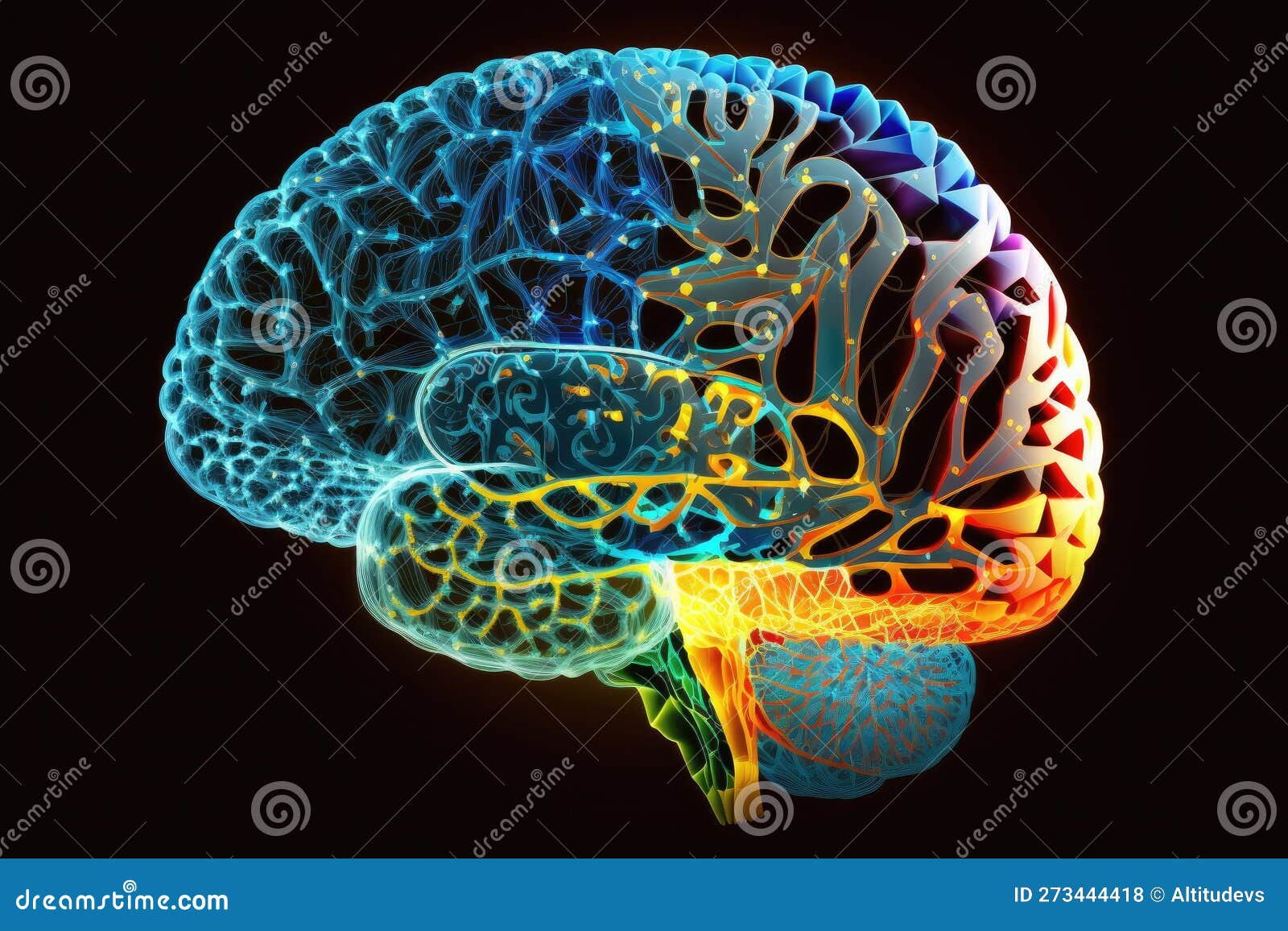 Concept of Abstract Creative Thinking in Form of Human Brain Stock ...