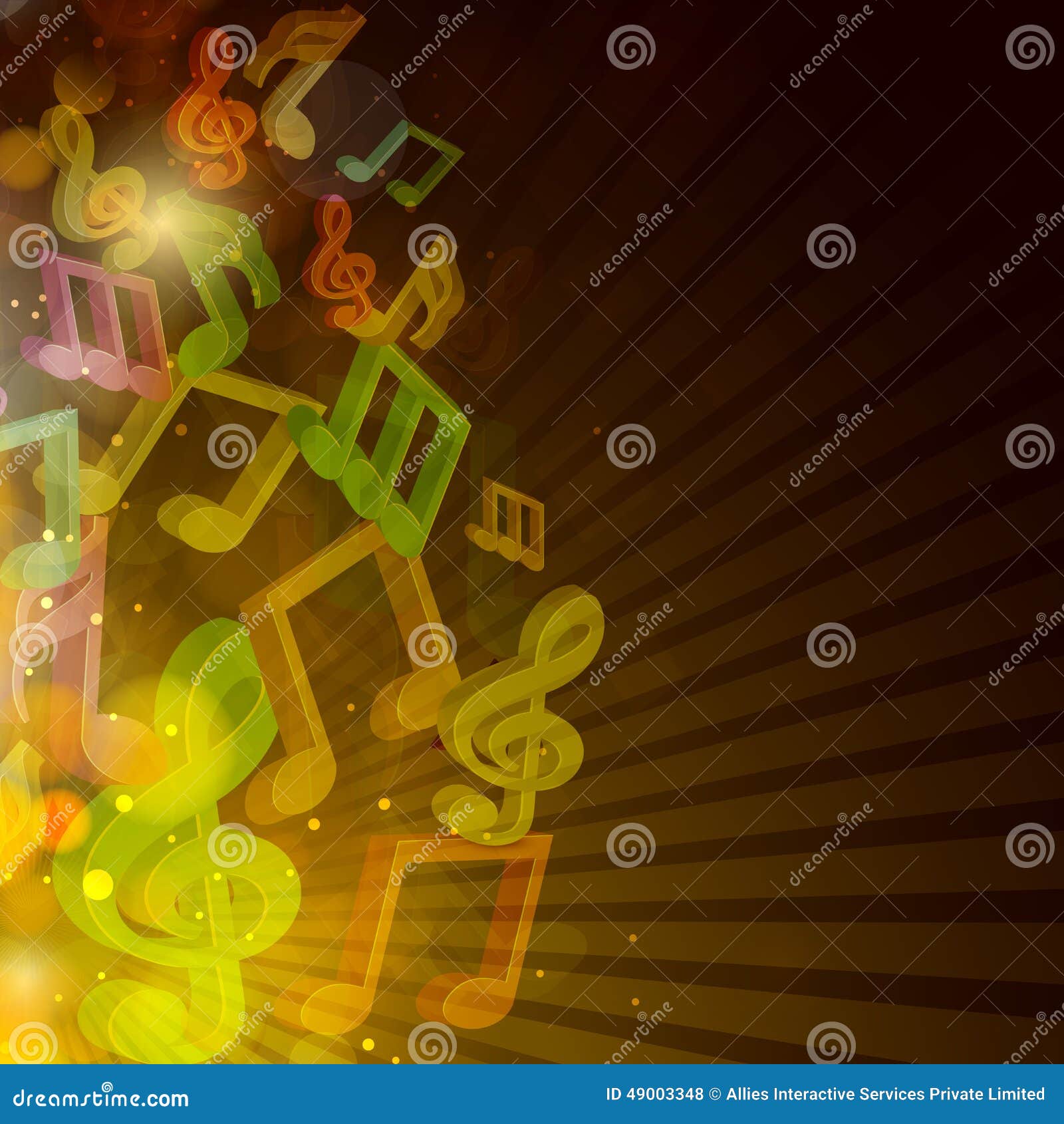 Concept of Abstract Musical Notes. Stock Illustration - Illustration of ...