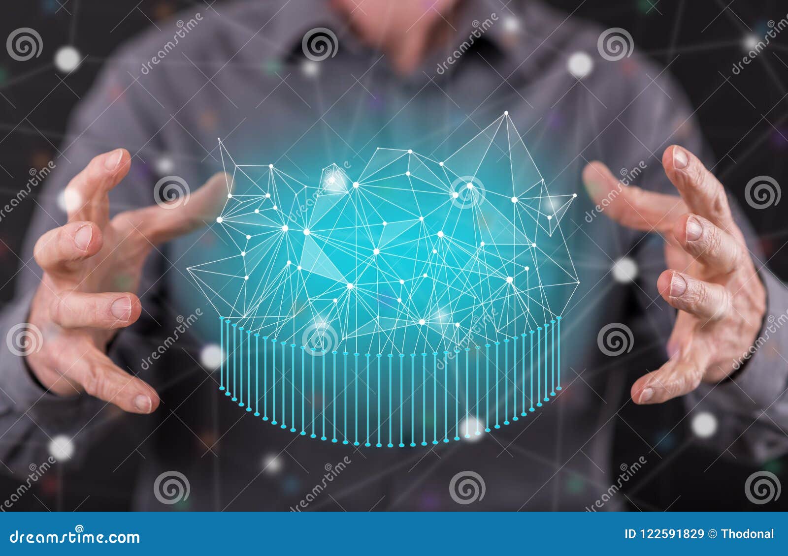 Concept of Abstract Network Stock Image - Image of connection, data ...