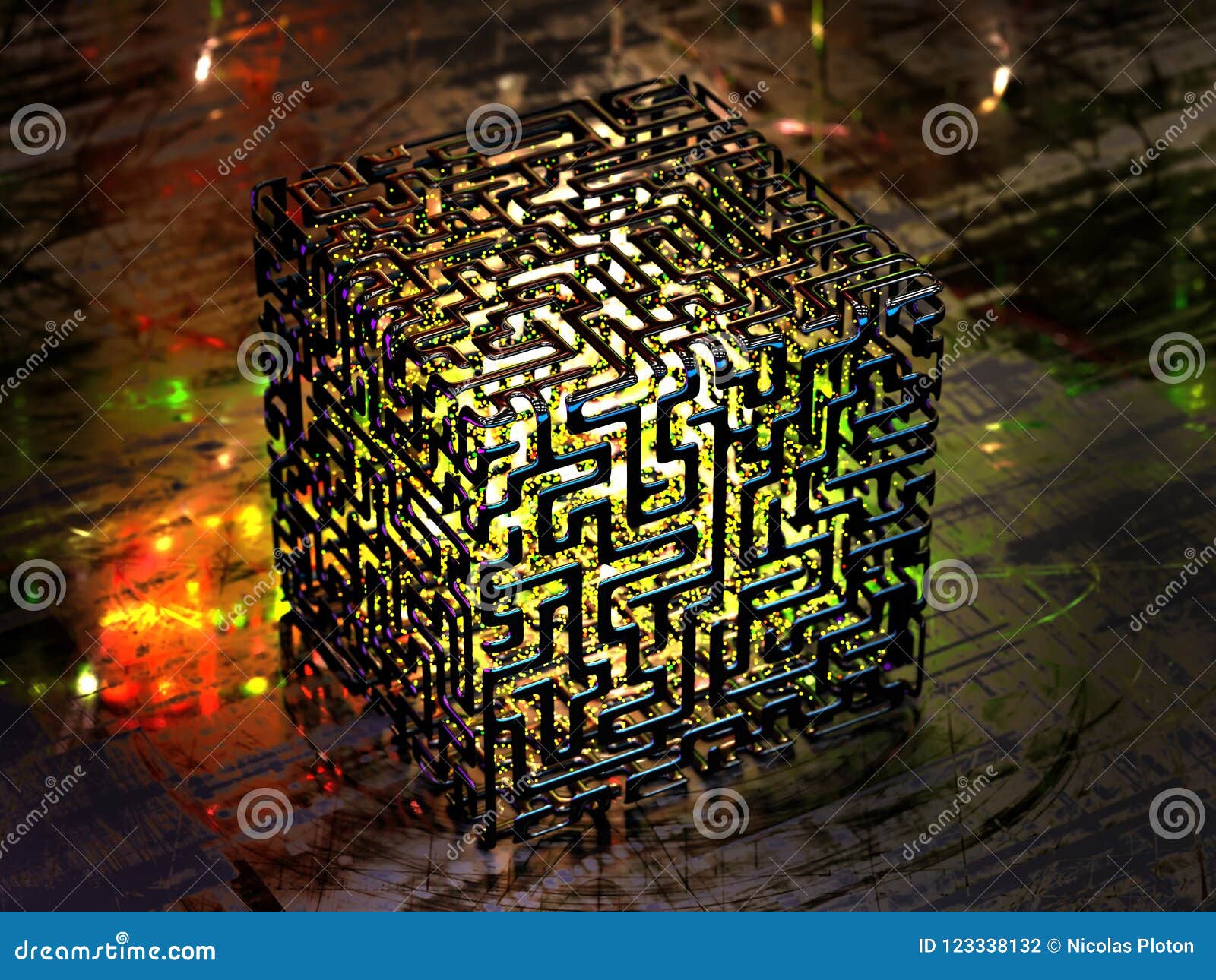 Concept of an Abstract Quantum Computer Stock Photo - Image of atom ...
