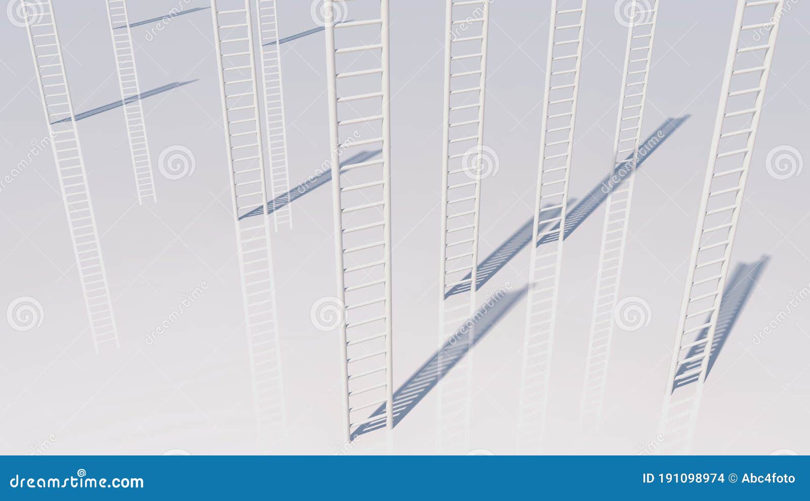Concept of Abstract White Ladders Stock Illustration - Illustration of ...