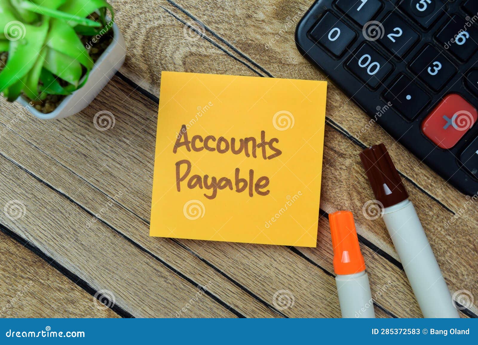 Concept of Accounts Payable Write on Sticky Notes Isolated on Wooden ...