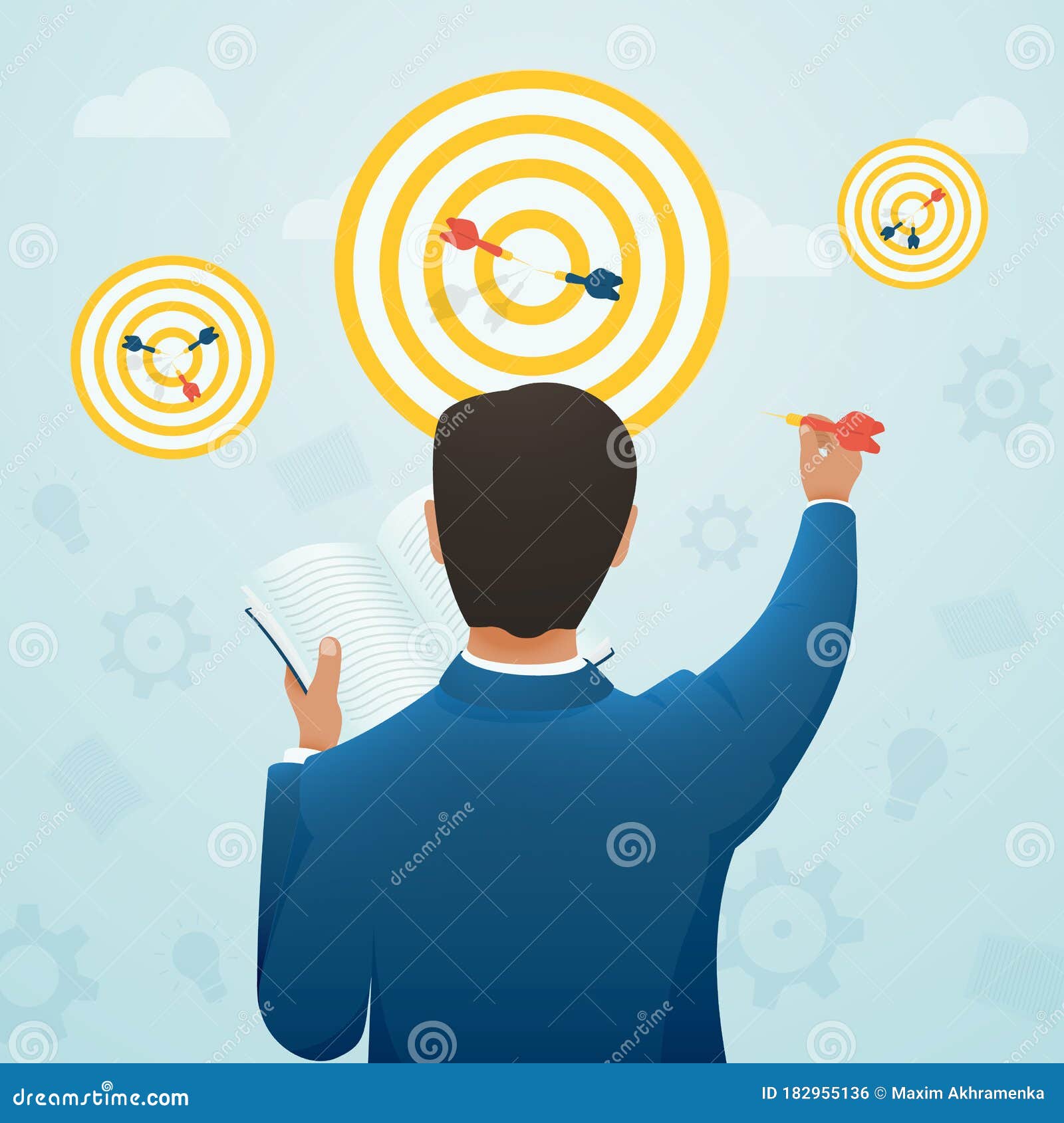 The Concept of Achieving Goals through Training and Knowledge. a Man ...