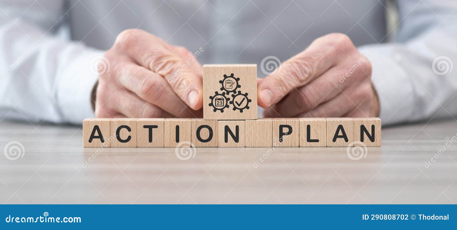Concept of action plan stock photo. Image of wooden - 290808702