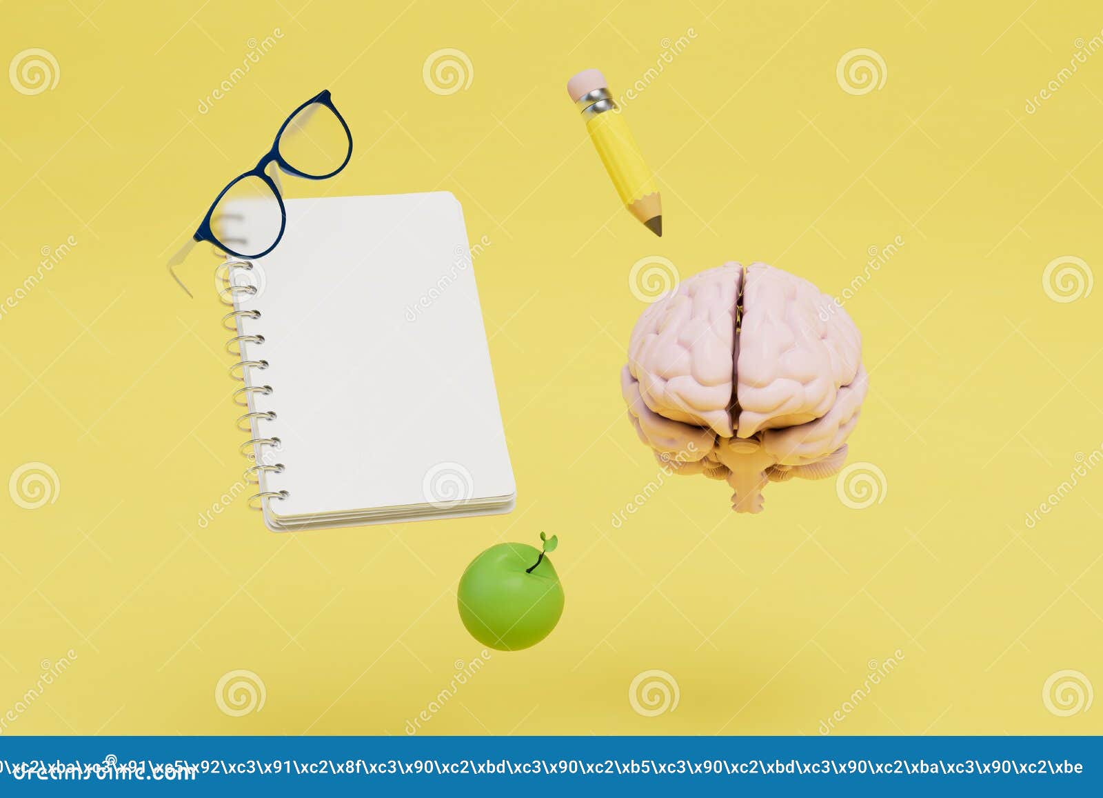 The Concept of Active Learning. Brain, Pencil, Apple, Glasses and ...