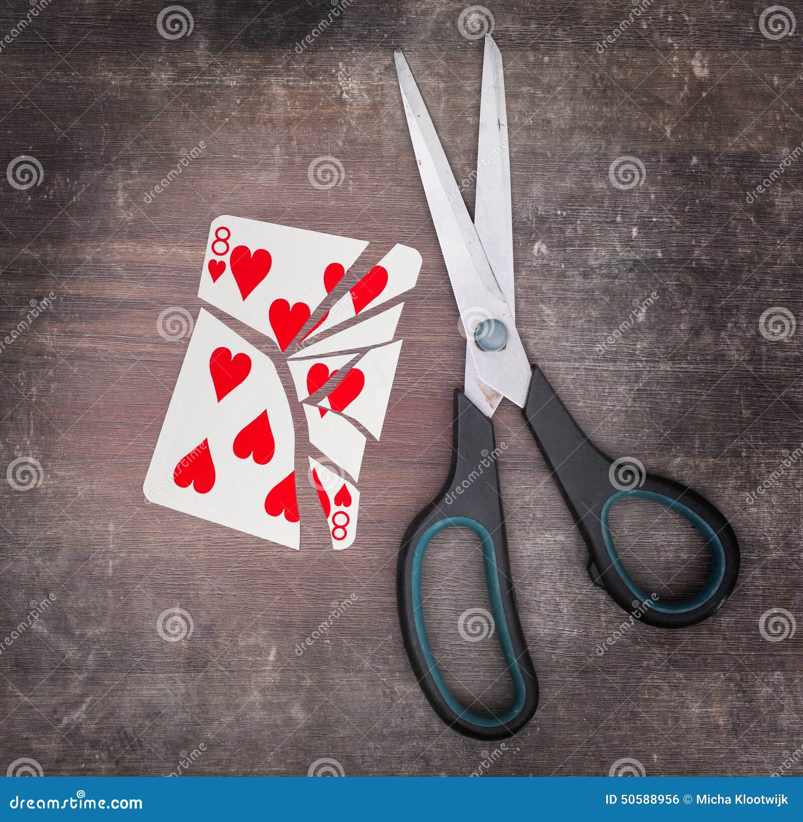 Concept of Addiction, Card with Scissors Stock Photo - Image of aged ...