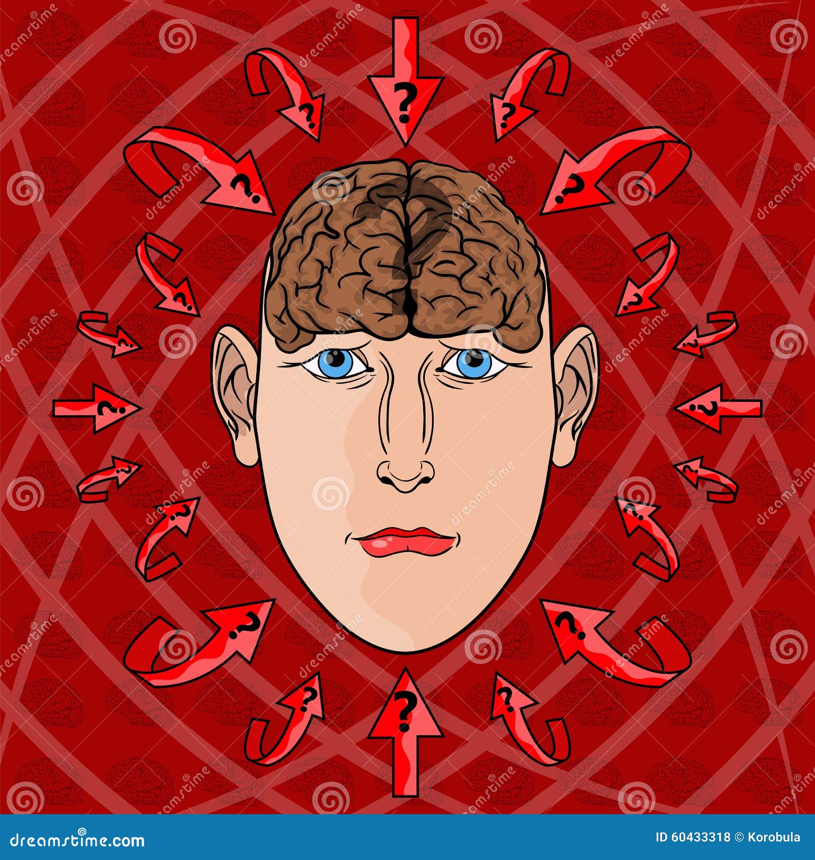 Concept of Addressing Issues in a Man S Head. Vector Stock Vector ...
