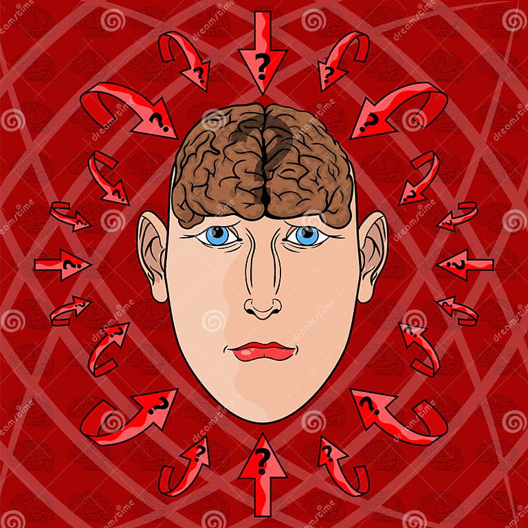 Concept of Addressing Issues in a Man S Head. Vector Stock Vector ...