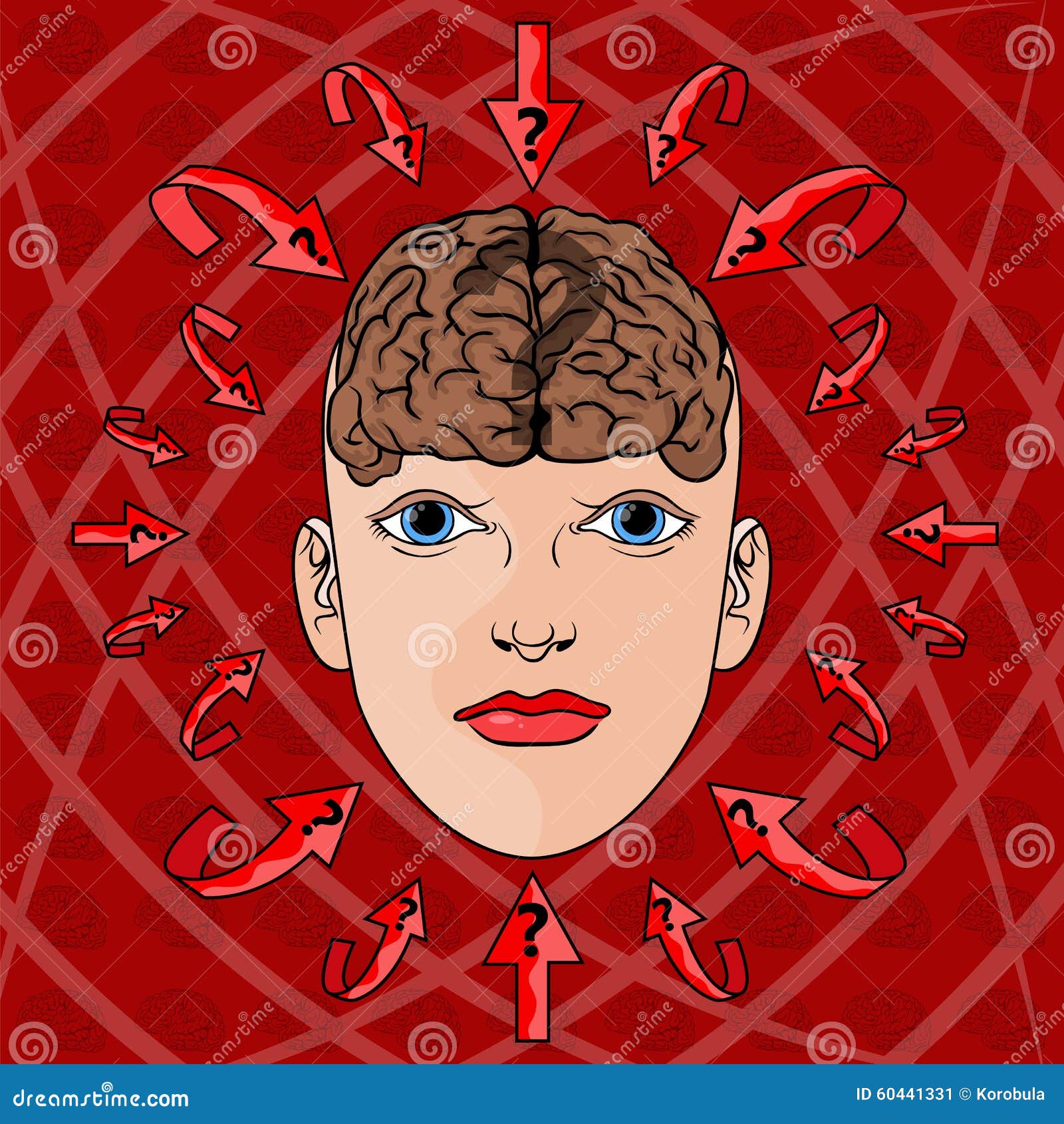 Concept of Addressing Issues in Women S Head. Vector Stock Vector ...