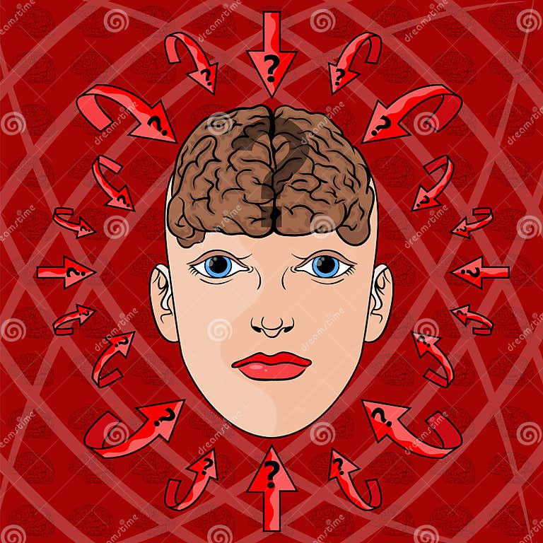 Concept of Addressing Issues in Women S Head. Vector Stock Vector ...