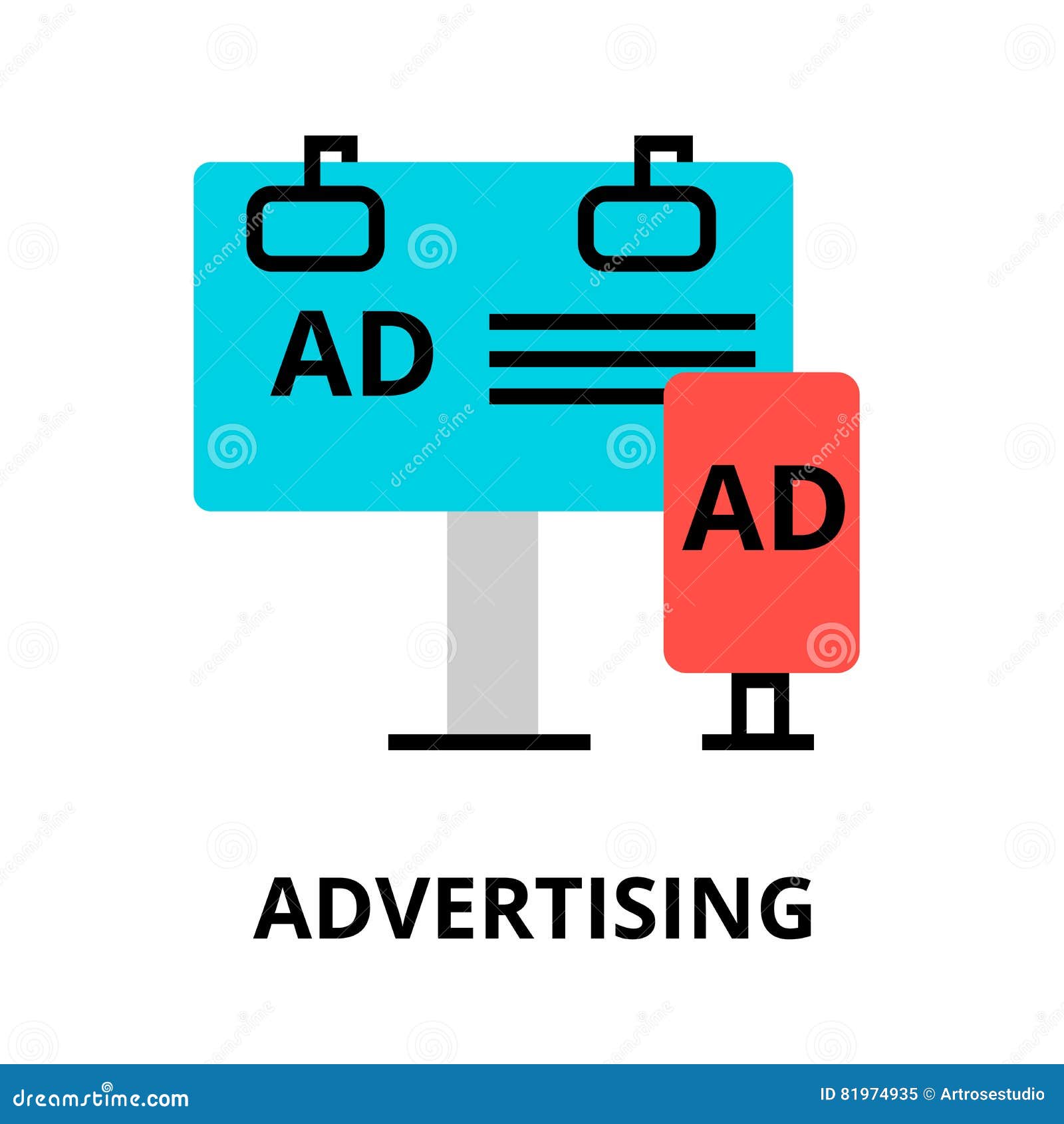 Concept of Advertising, Marketing and Promotion Process Stock Vector ...